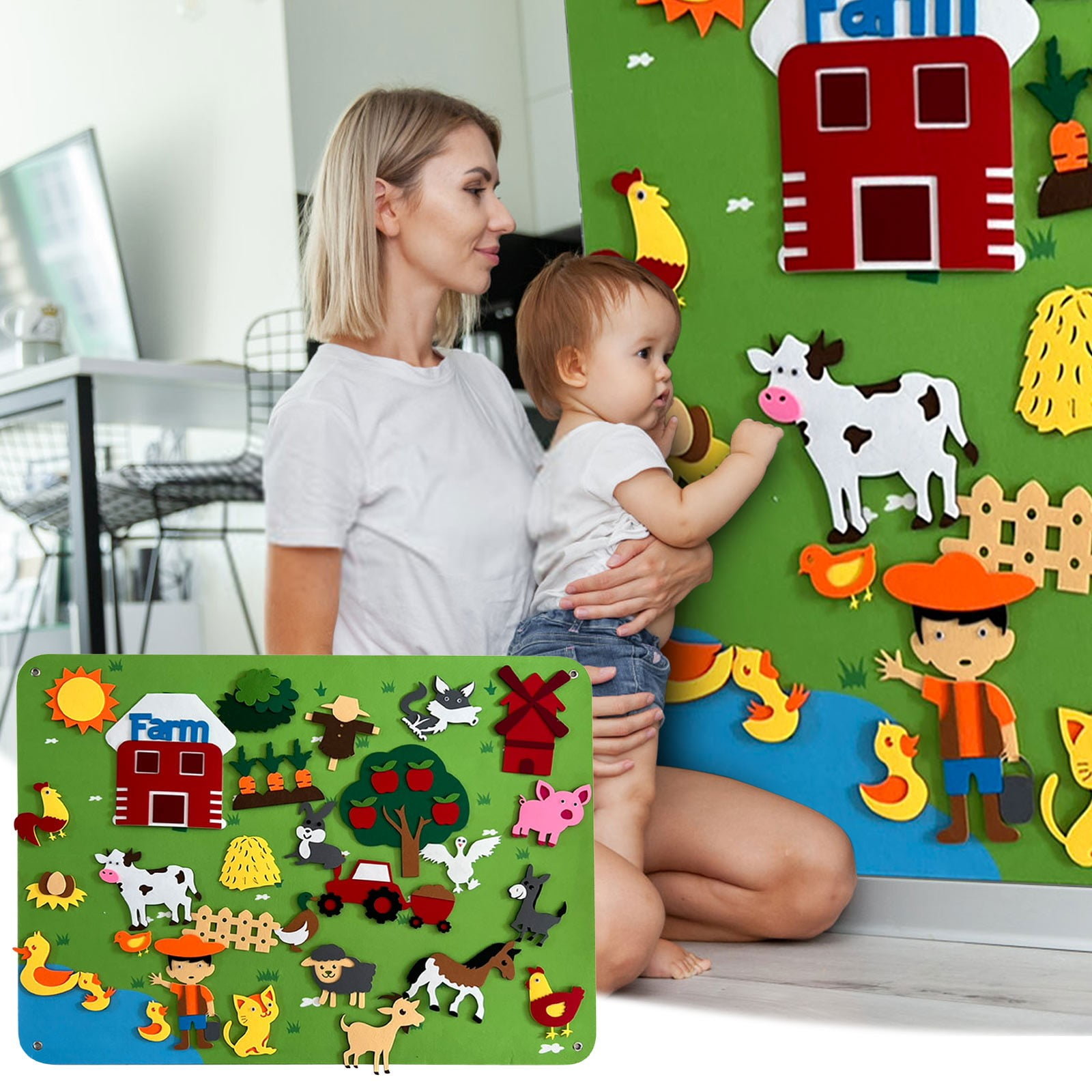 SPOORYYO Farm Learning Storyboard - 4.1x3.0ft Educational Toy for ...
