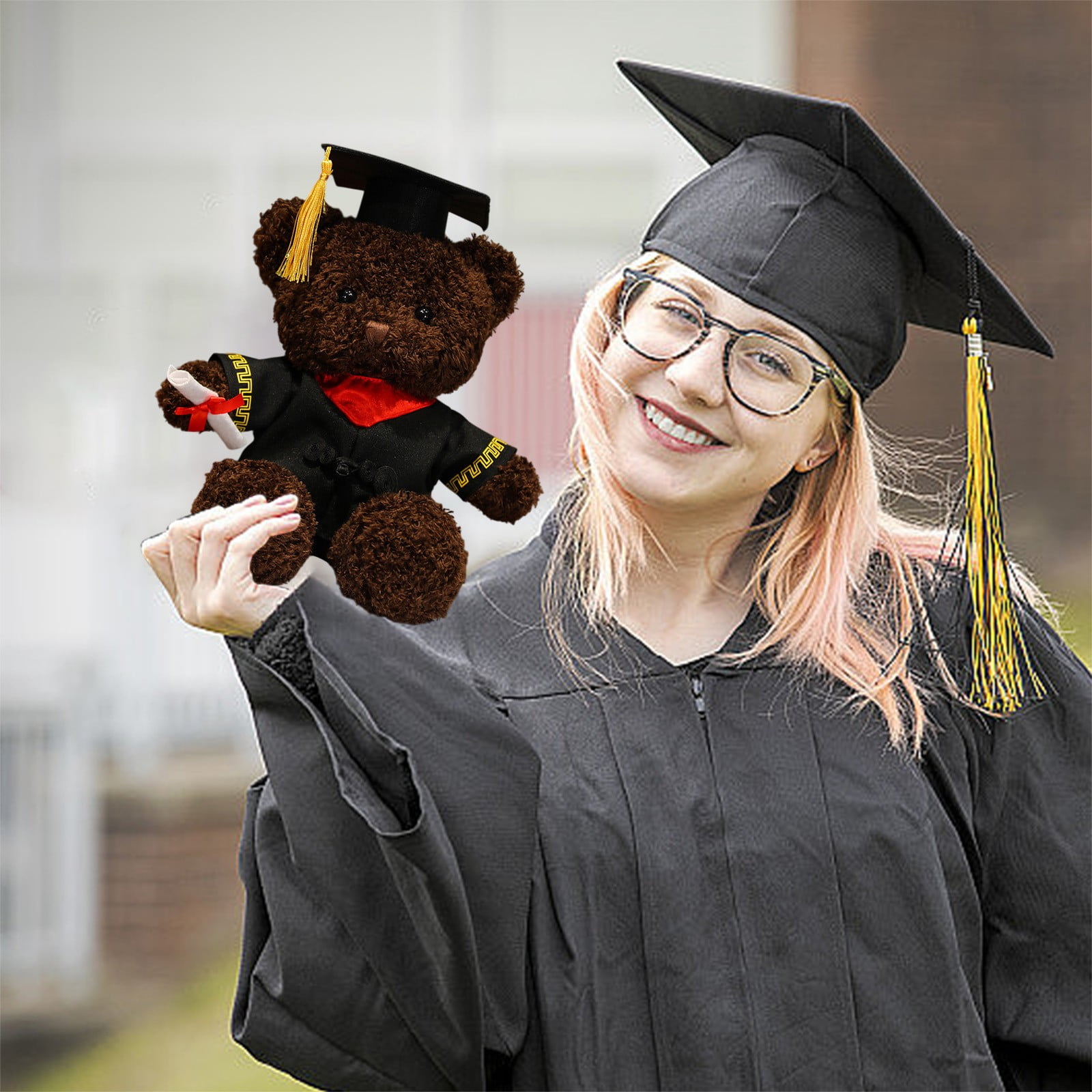 SPOORYYO Graduation Doctor Bear Plush Toy - Stuffed Animal Graduation Doll with Doctor Hat, Gown ...