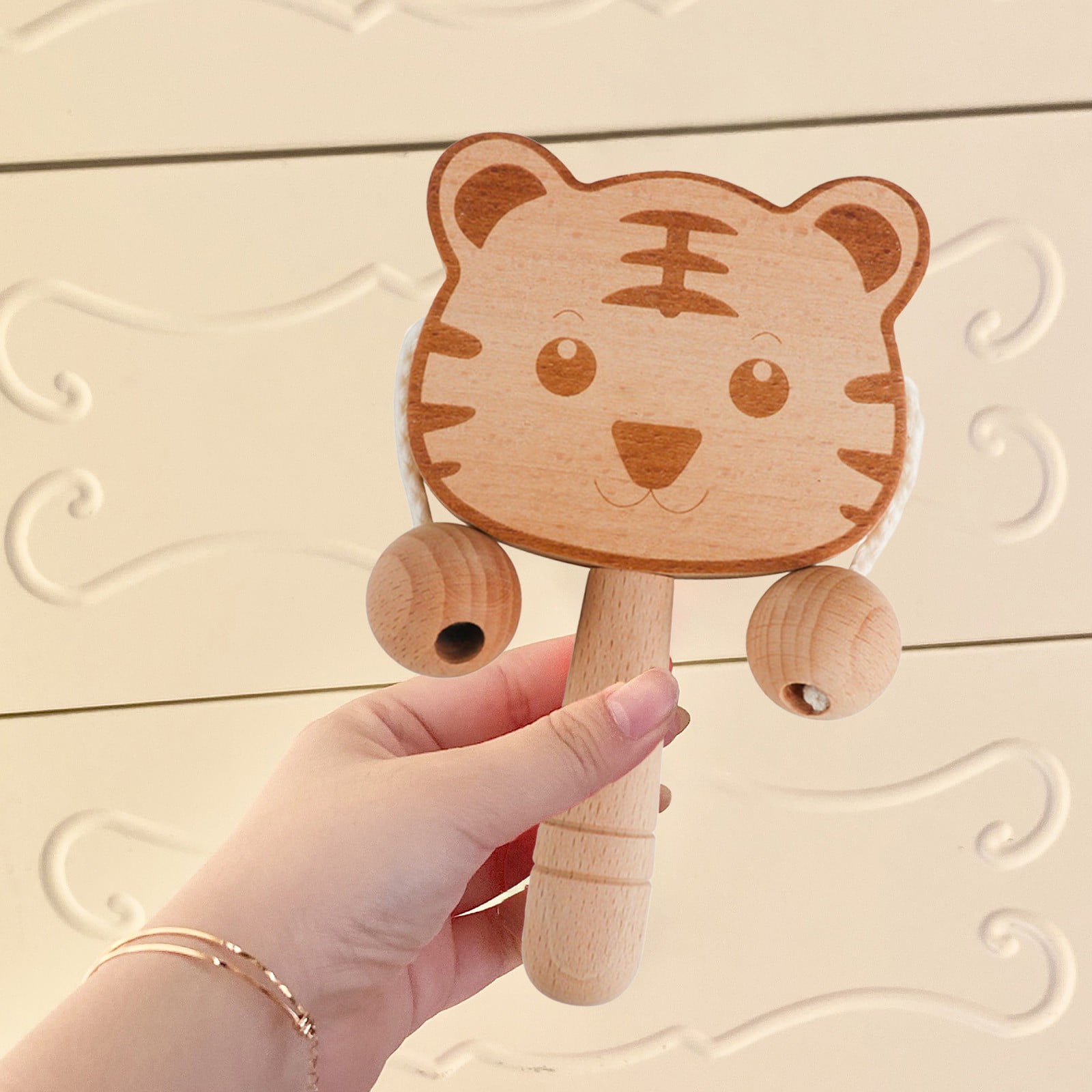 SPOORYYO Hand Cranked Wooden Drum for Kids - Early Educational Musical ...