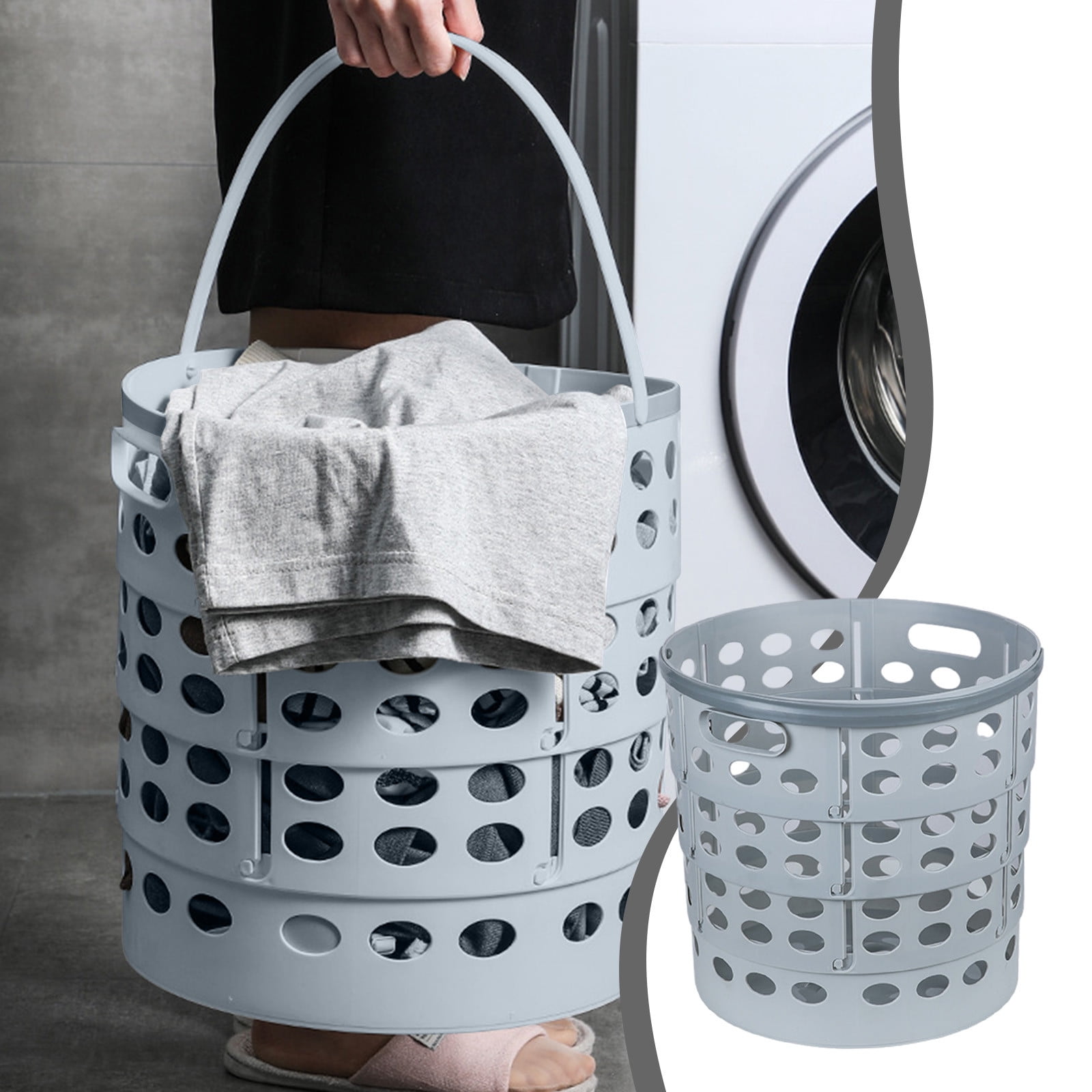 SPOORYYO Home Storage & Organisation Bucket Laundry Hamper With Durable ...