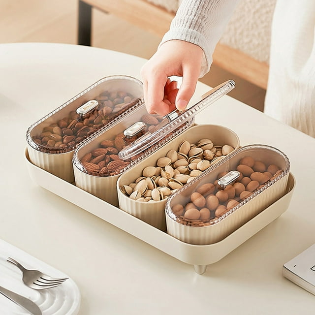 SPOORYYO Home Storage & Organisation Divided Serving Tray With Lid ...