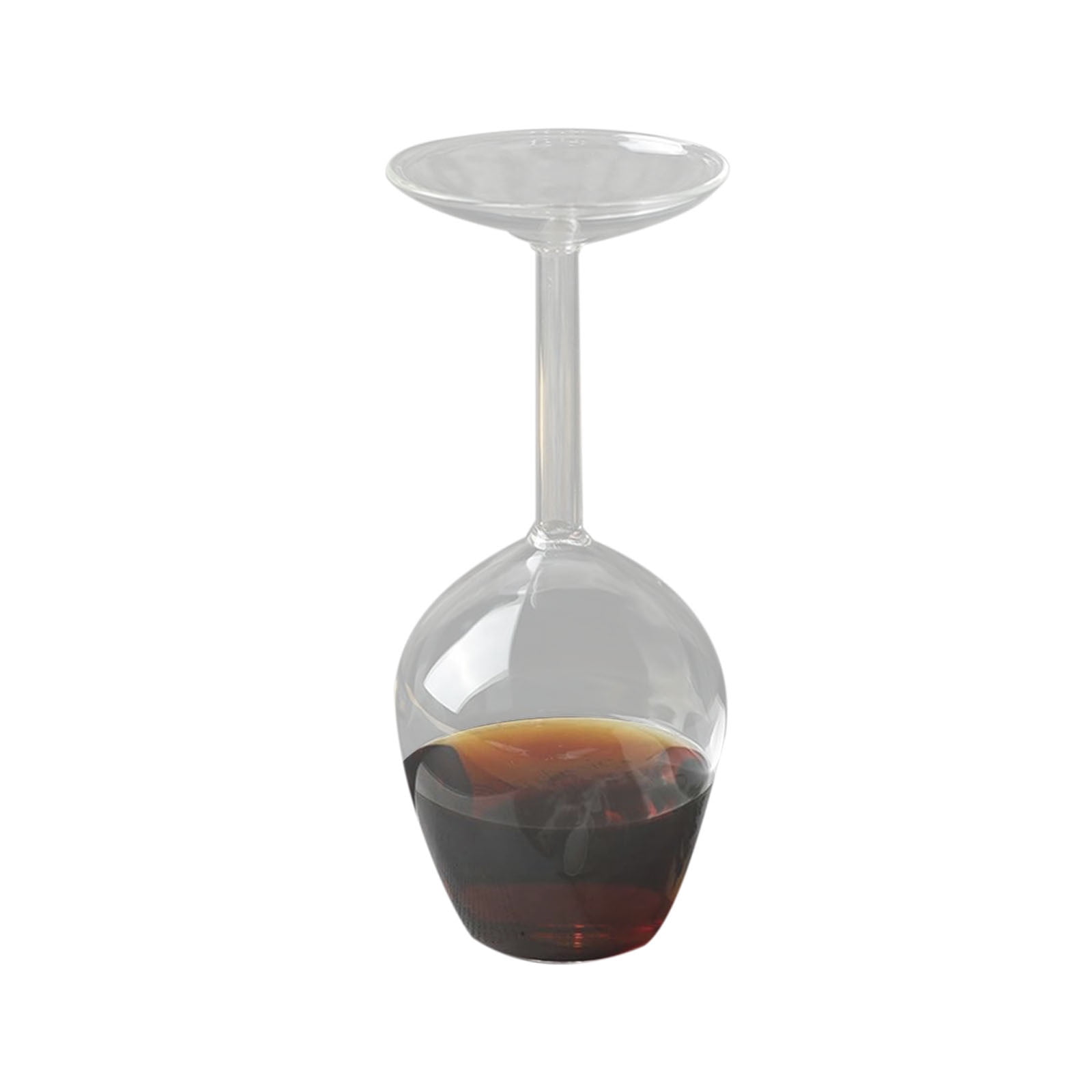 SPOORYYO Inverted Tall Cup Wine Glasses - 14oz Hand-Blown Upside Down ...