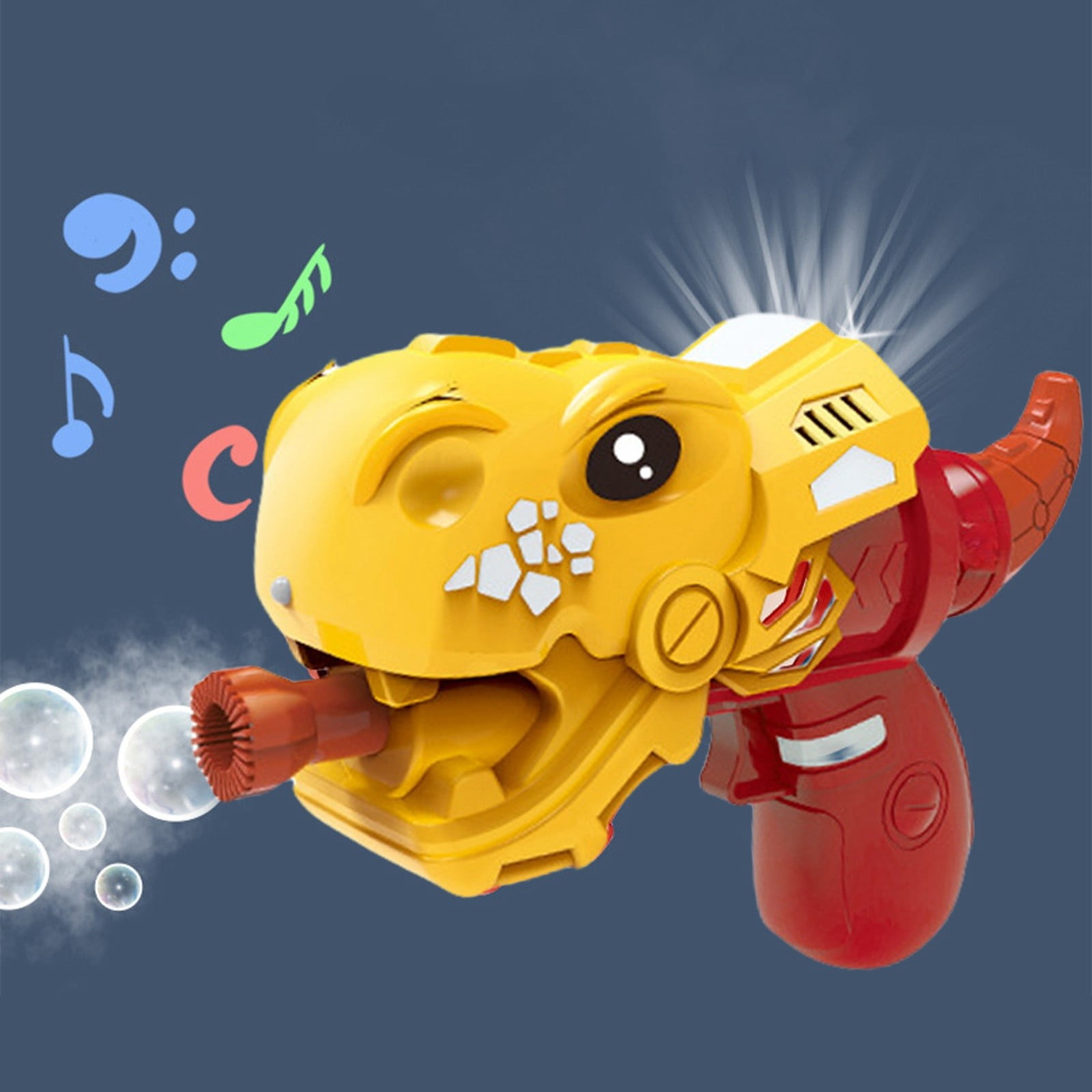 SPOORYYO Kids' Dinosaur Music Light Gun Bubble Toy - Includes Machine & Solu., Batteries Not ...