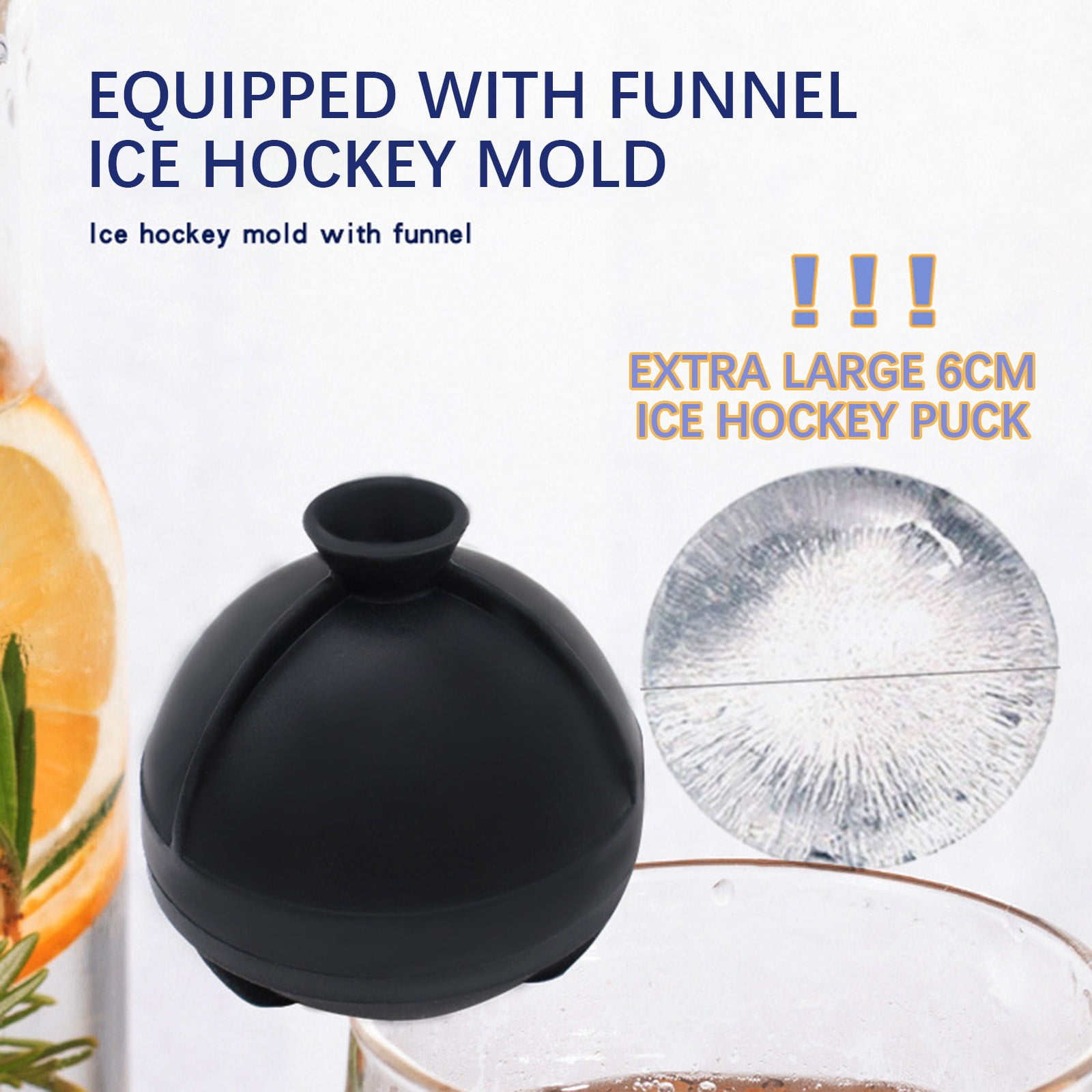 SPOORYYO Large 6cm Ice Ball Maker with Lid - Bubble-Free, Round Sphere ...