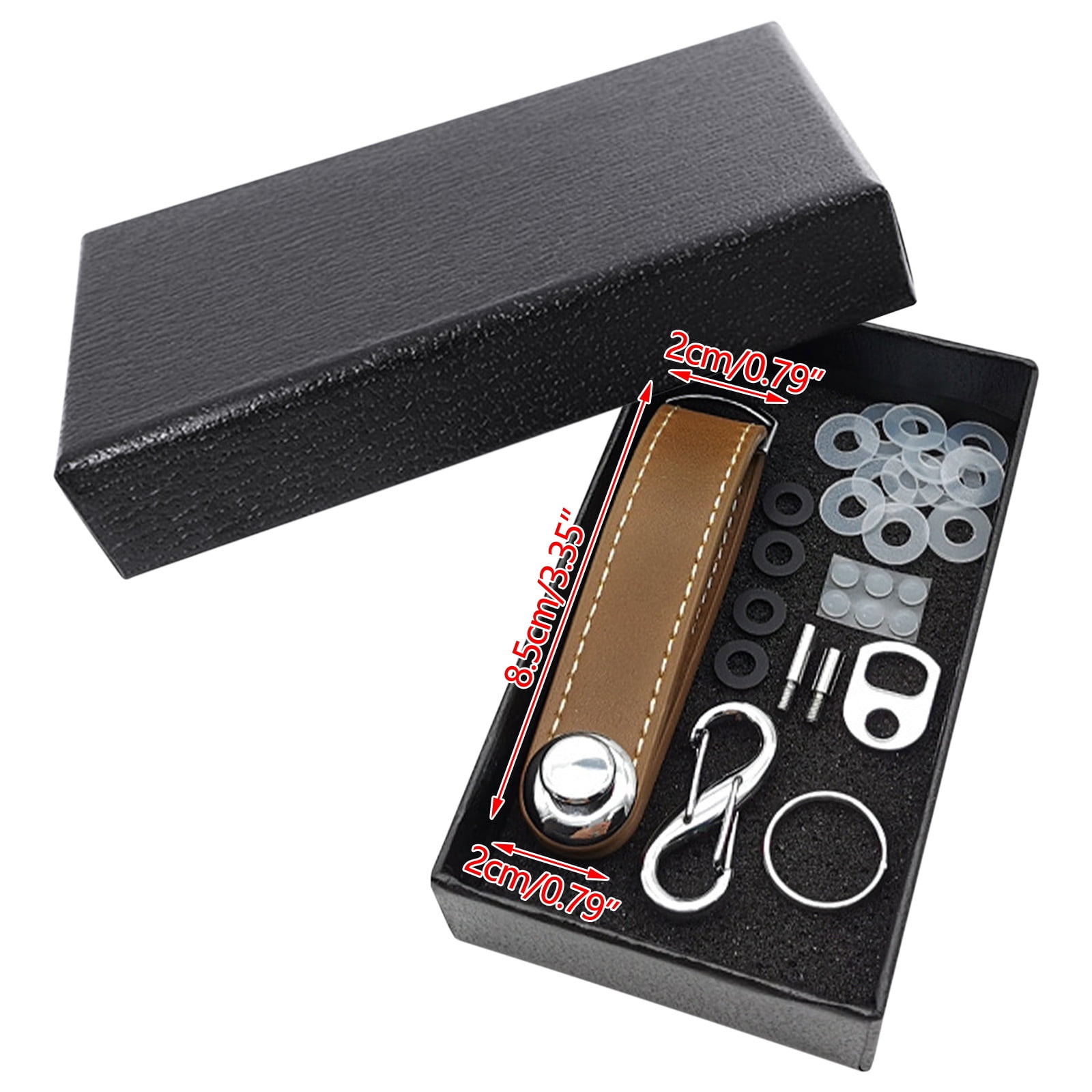 SPOORYYO Leather Key Organizer Case - Compact Silent Key Holder for Men ...