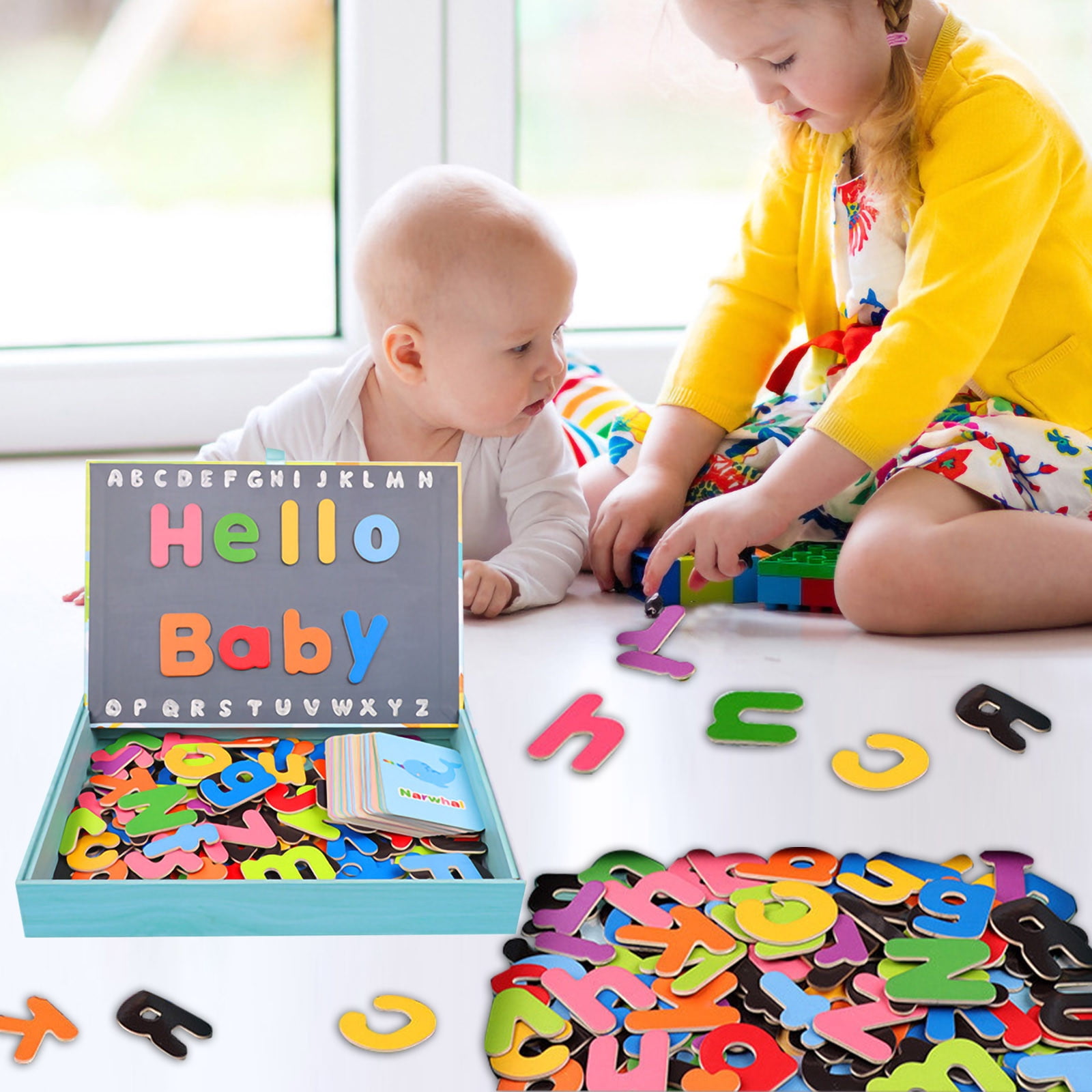 SPOORYYO Magnetic Alphabet Learning Box - 100 Double-Sided English ...