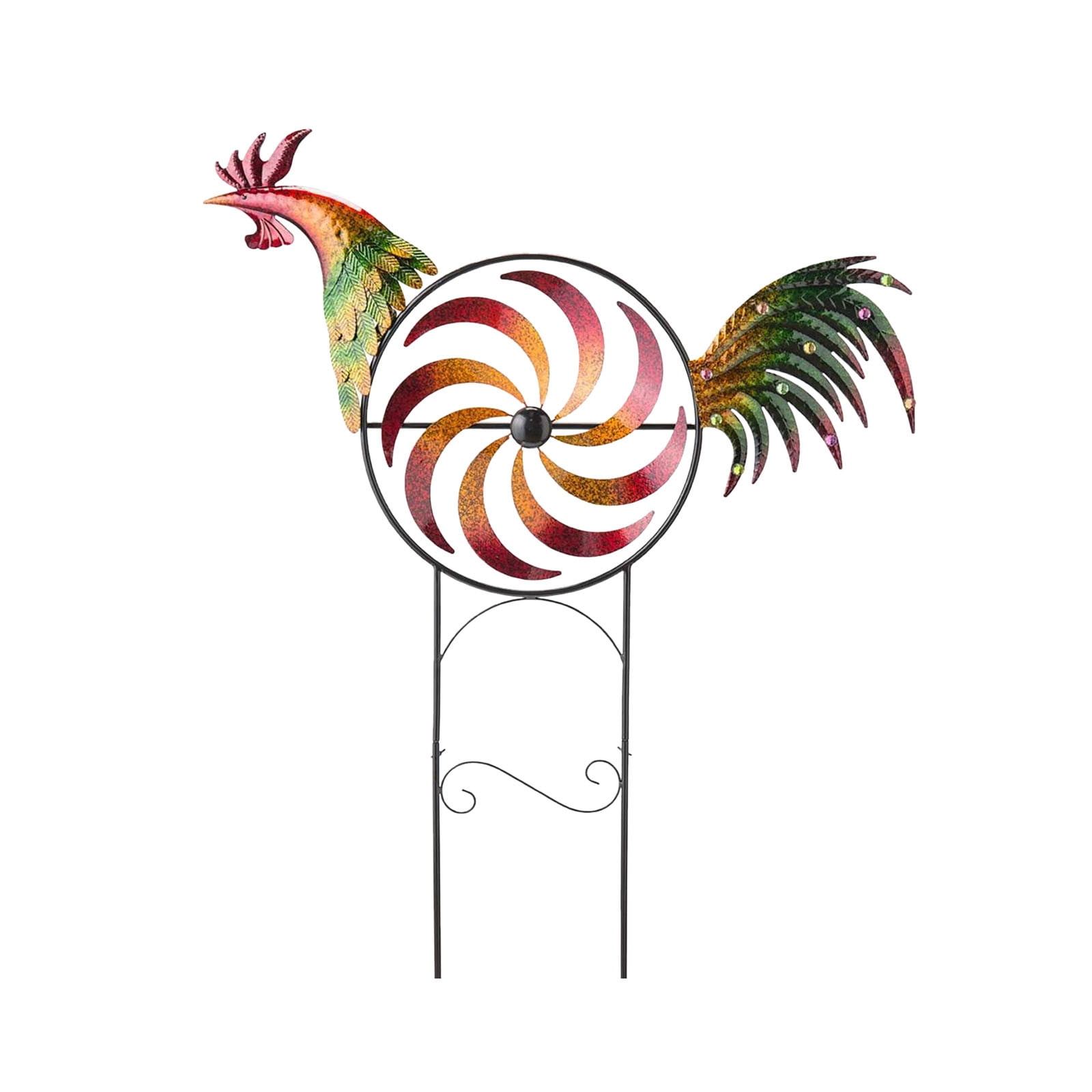 SPOORYYO Metal Rooster Windmill Outdoor Decor: Weather-Resistant Garden ...
