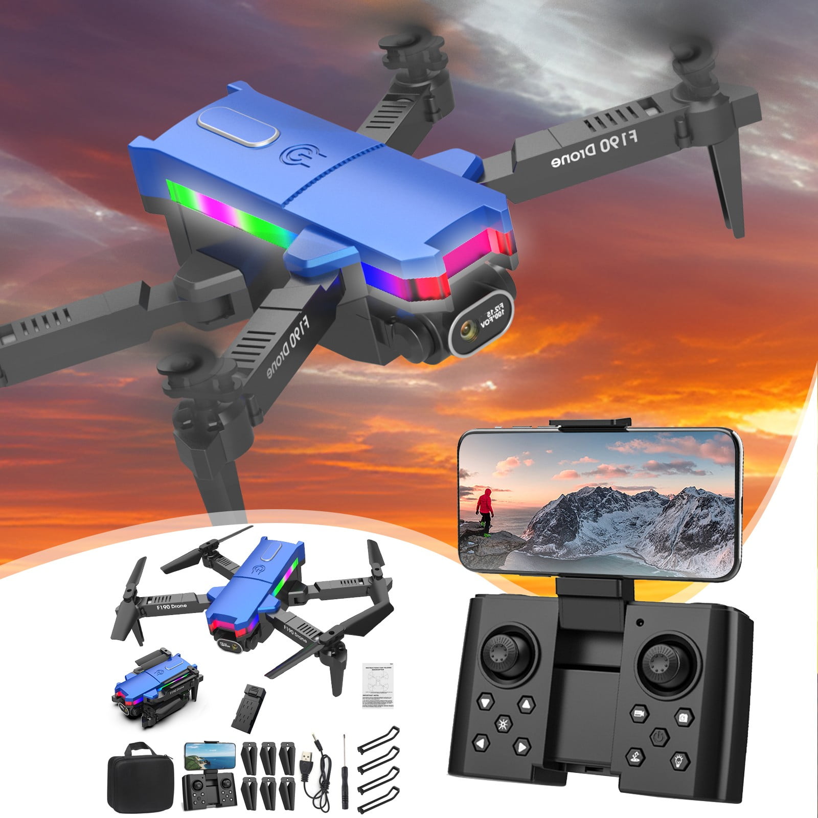 SPOORYYO Mini Drone With Daul 4K HD FPV Camera Remote Control Toys ...