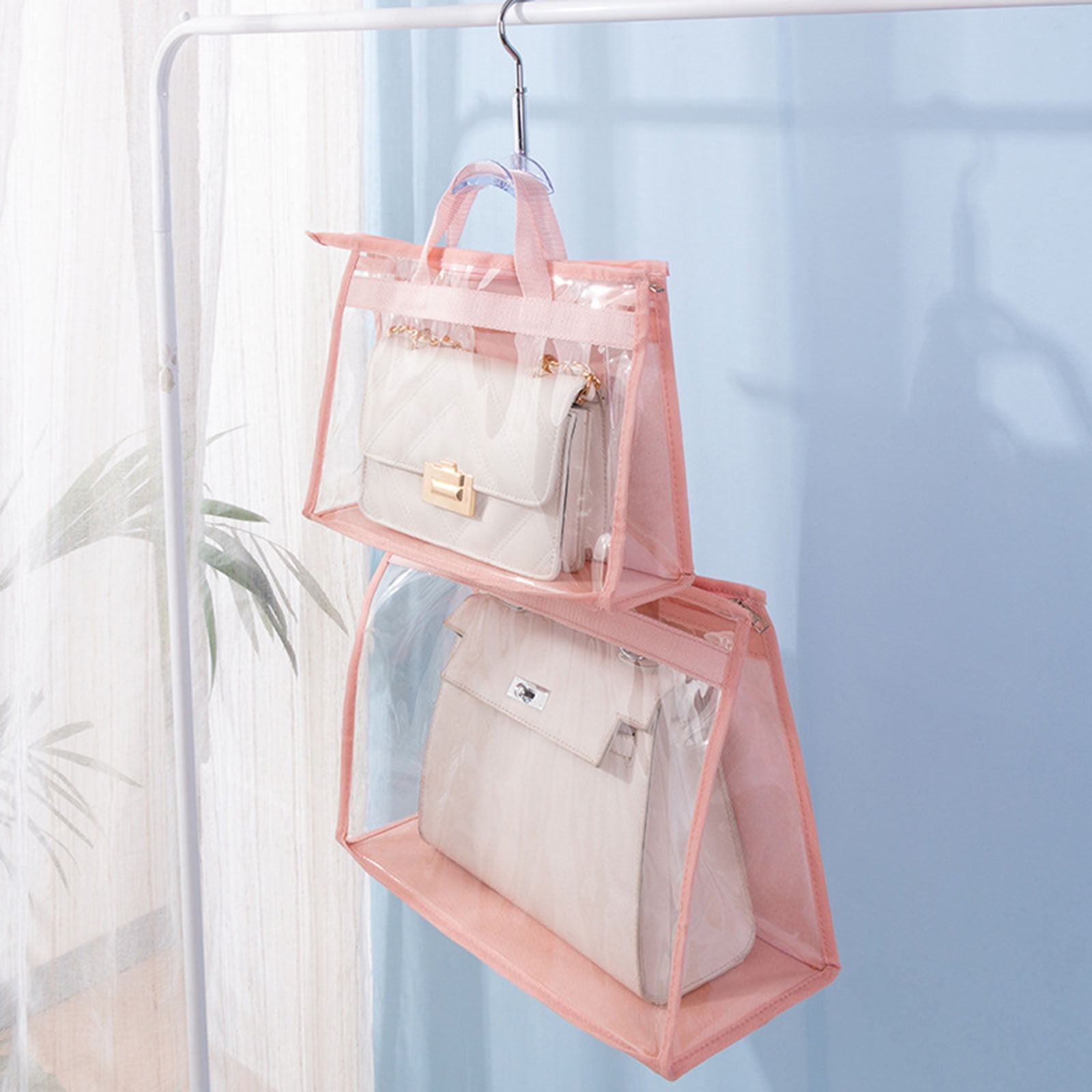 SPOORYYO Multi-Size Hanging Handbag Storage Organizer with Transparent ...