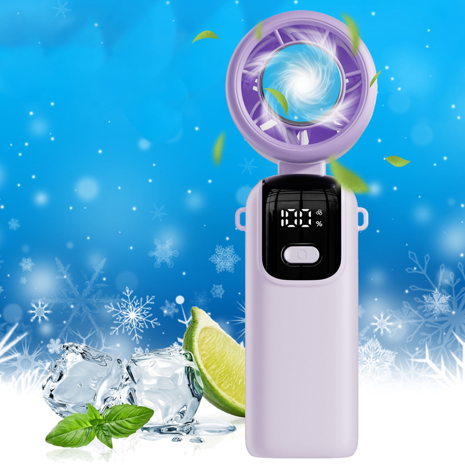 SPOORYYO Neck Ice Cooling Fan - 100-Speed Stepless Turbo Fan, 2400mAh ...