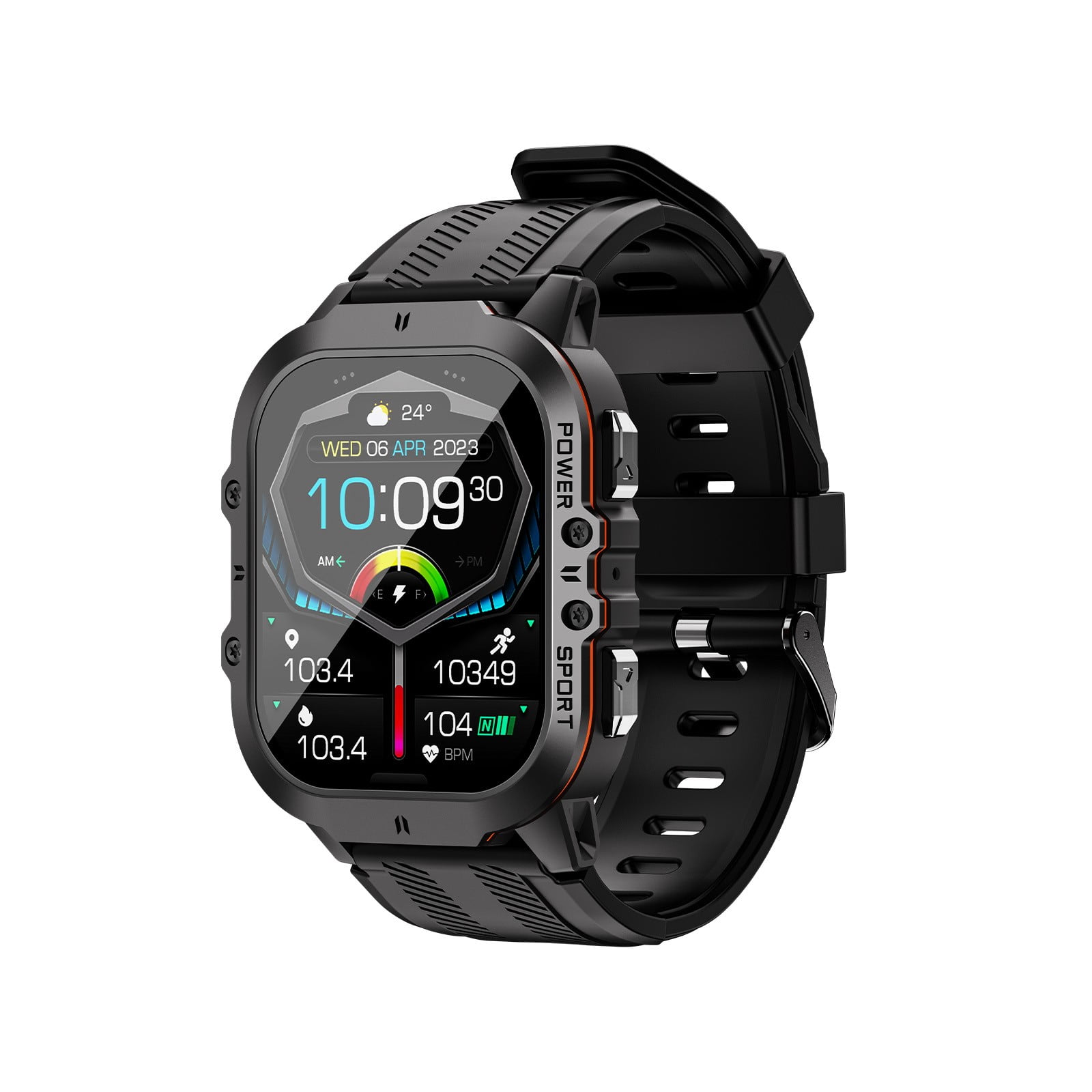 SPOORYYO New C26 Smartwatch with Tempered Glass Screen, Outdoor ...