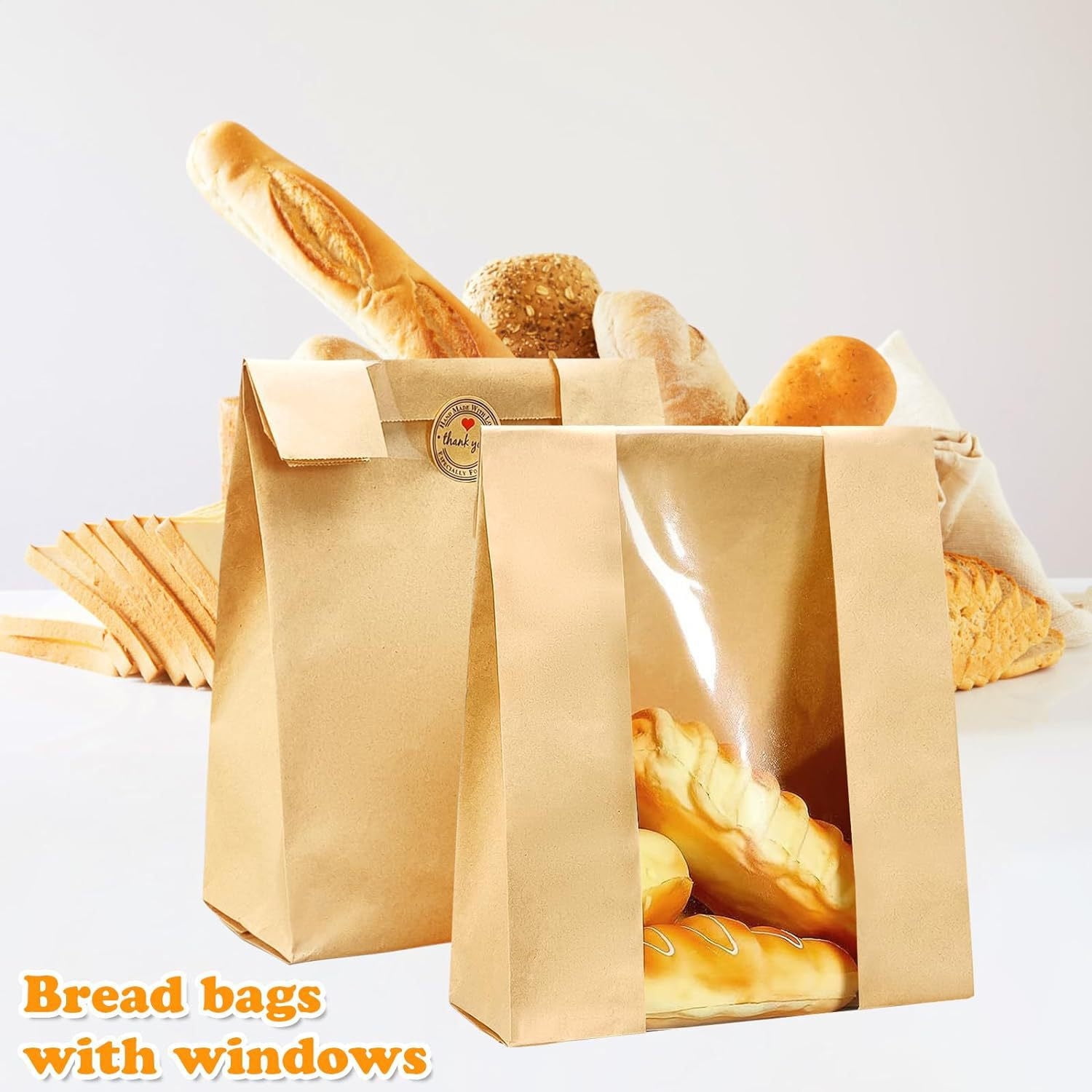 SPOORYYO Paper Bread Bags for Homemade Bread,50PC Homemade Bread Paper ...