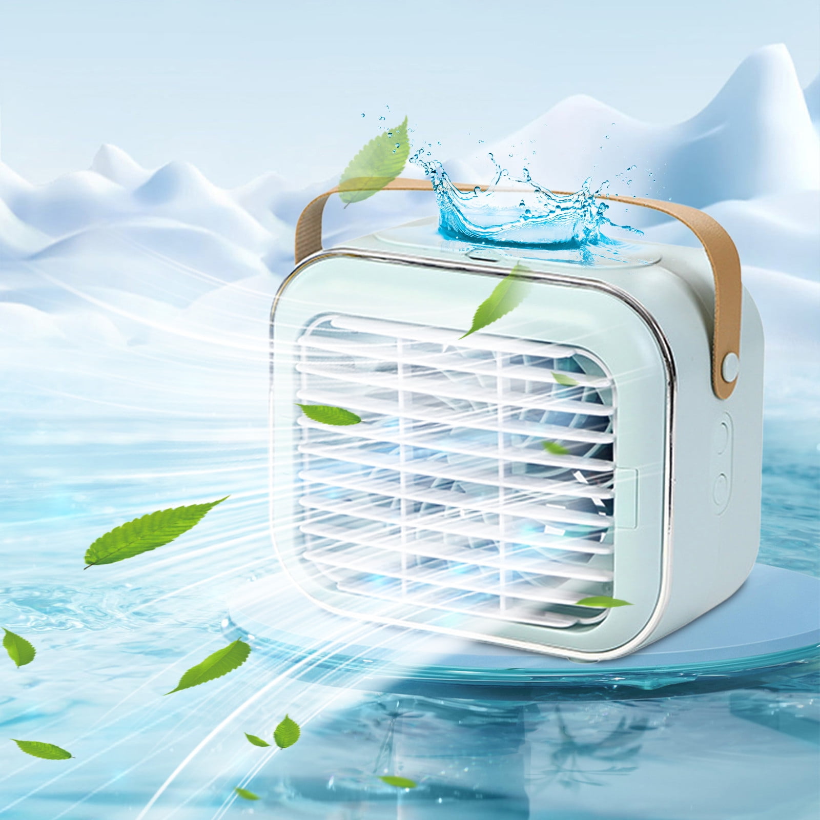SPOORYYO Portable Desktop Water Spray Cool Fan, Small AC Quiet Personal ...