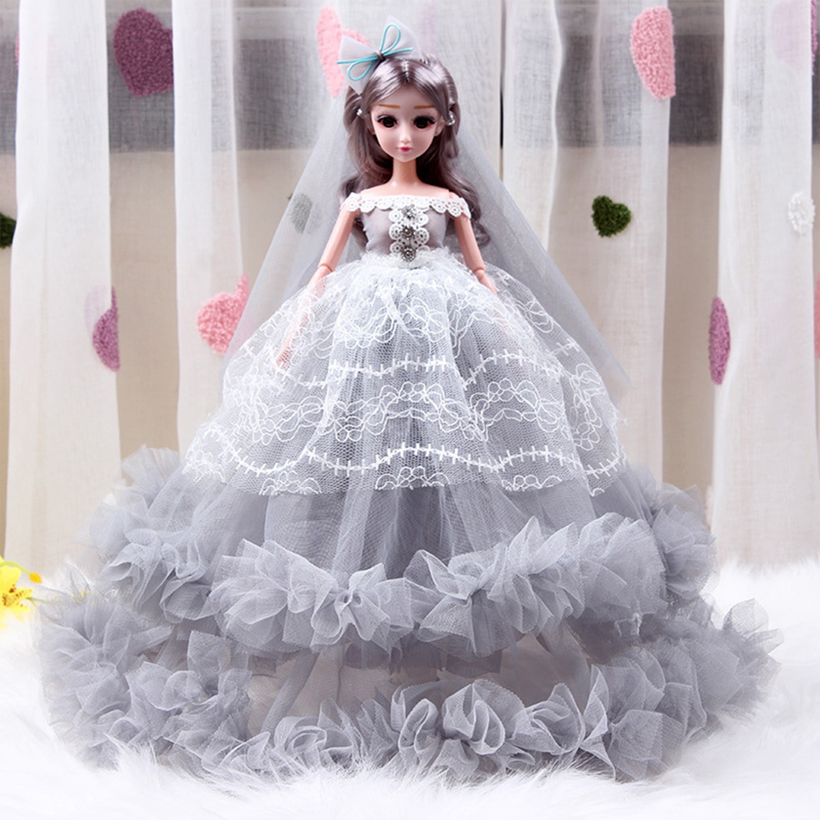 SPOORYYO Posable Wedding Bride Doll, Elegant Modern Gown Design ...