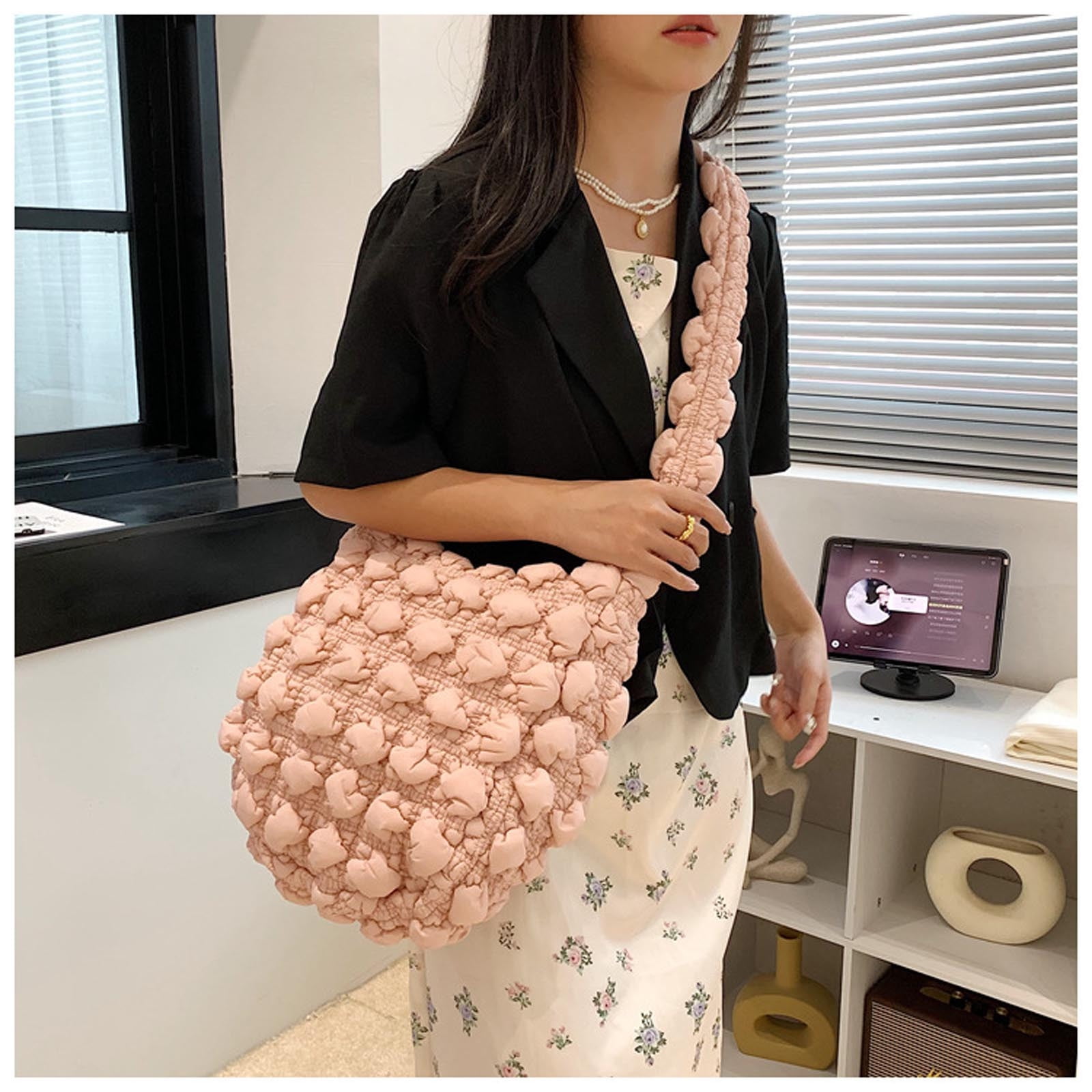 SPOORYYO Quilted Tote Bags For Women - Lightweight Shoulder Bag with ...