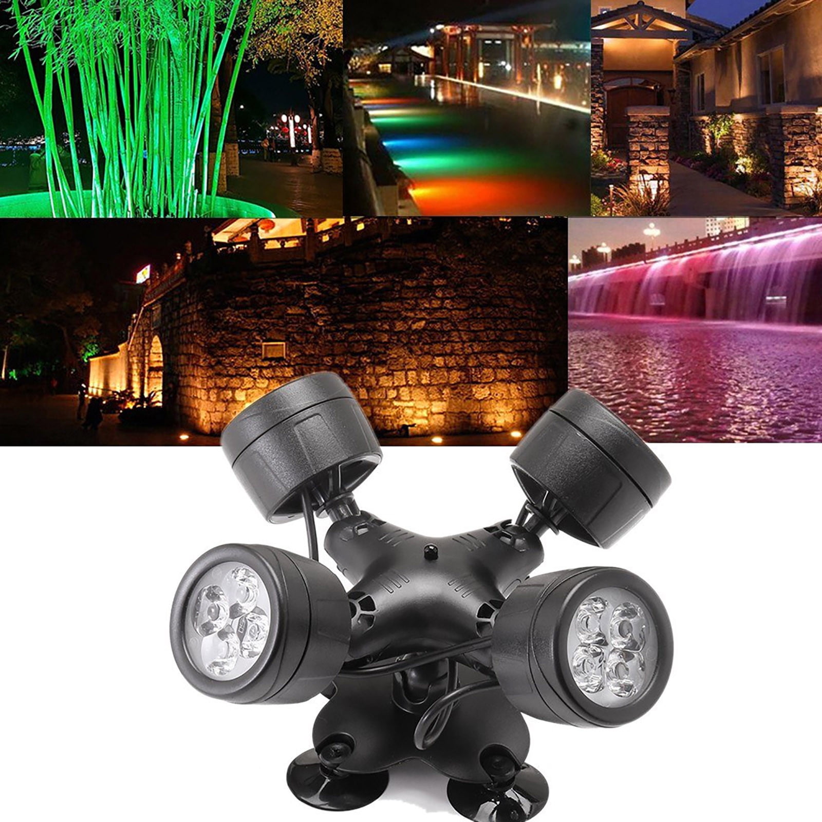 SPOORYYO RGB LED Pond Light Underwater Pool Fountain Light IP68 ...