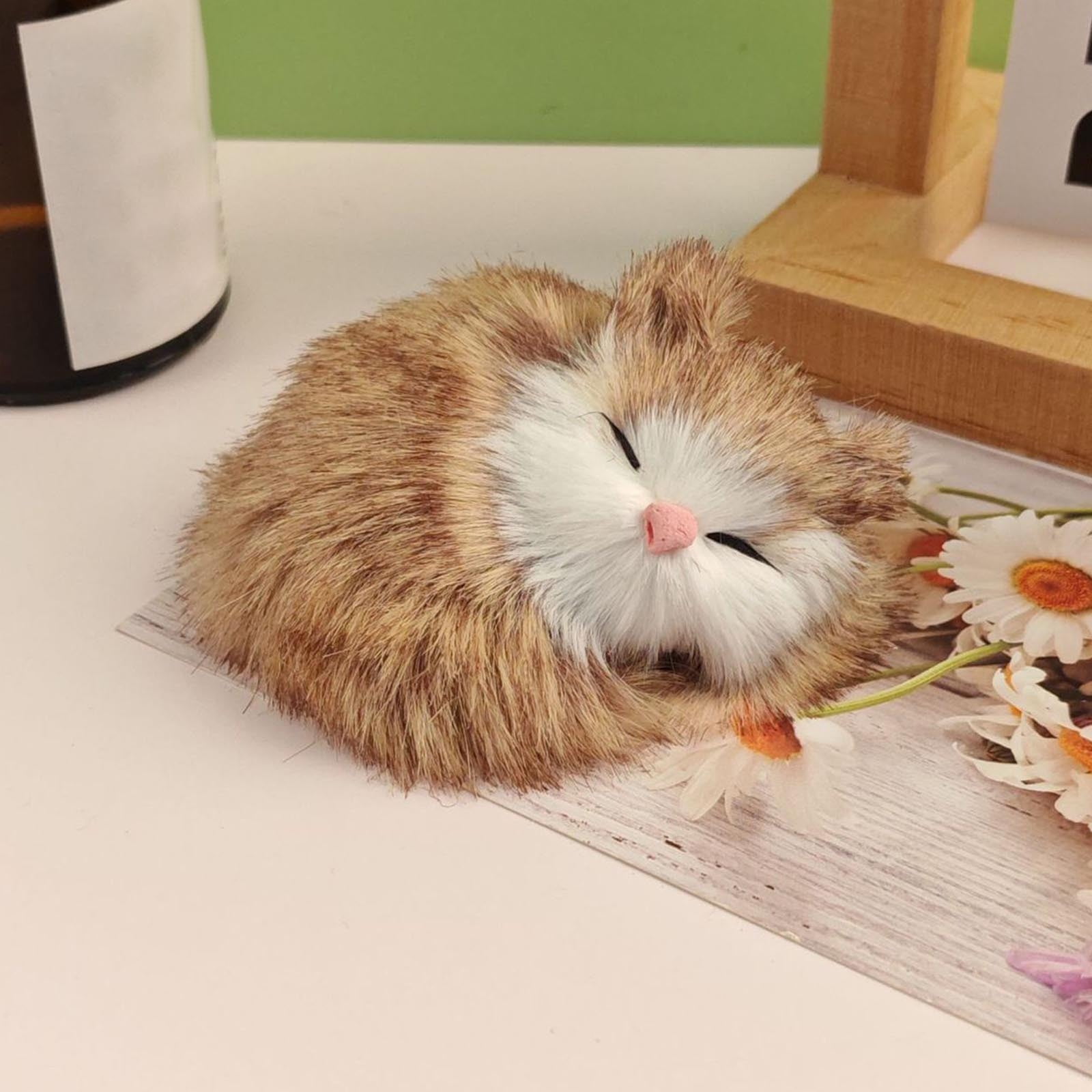 SPOORYYO Realistic Sleeping Animal Stuffed Toy - Cute Plush Figurine ...