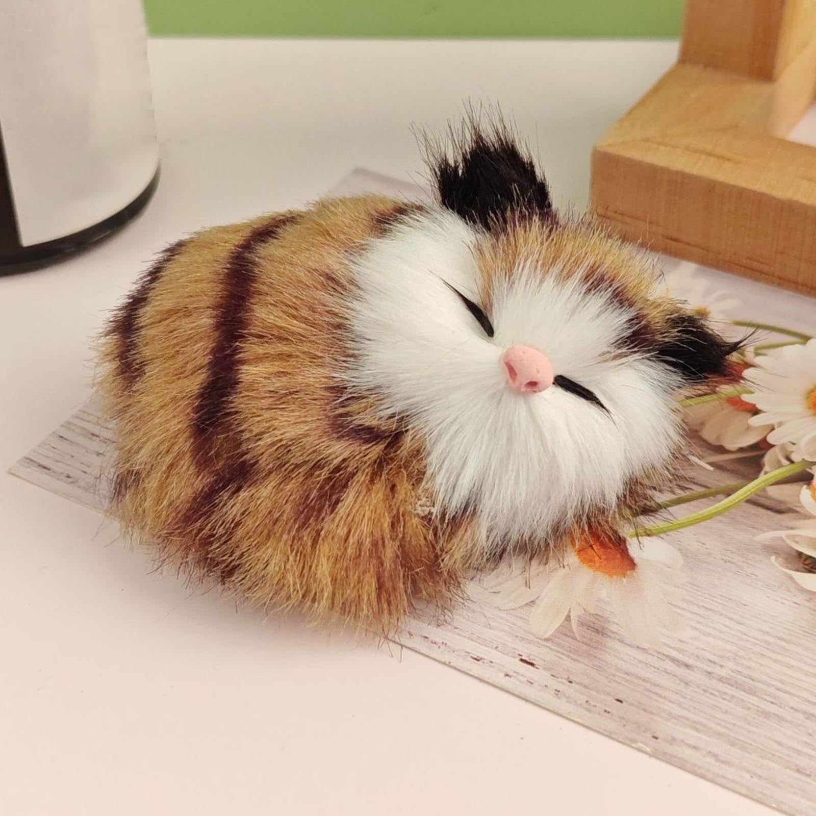 SPOORYYO Realistic Sleeping Animal Stuffed Toy - Cute Plush Figurine ...