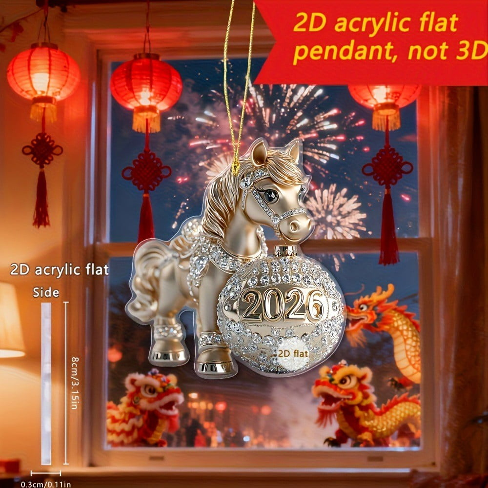 SPOORYYO Rhinestone Horse Ornament, Festive Christmas Tree Shape, Easy ...