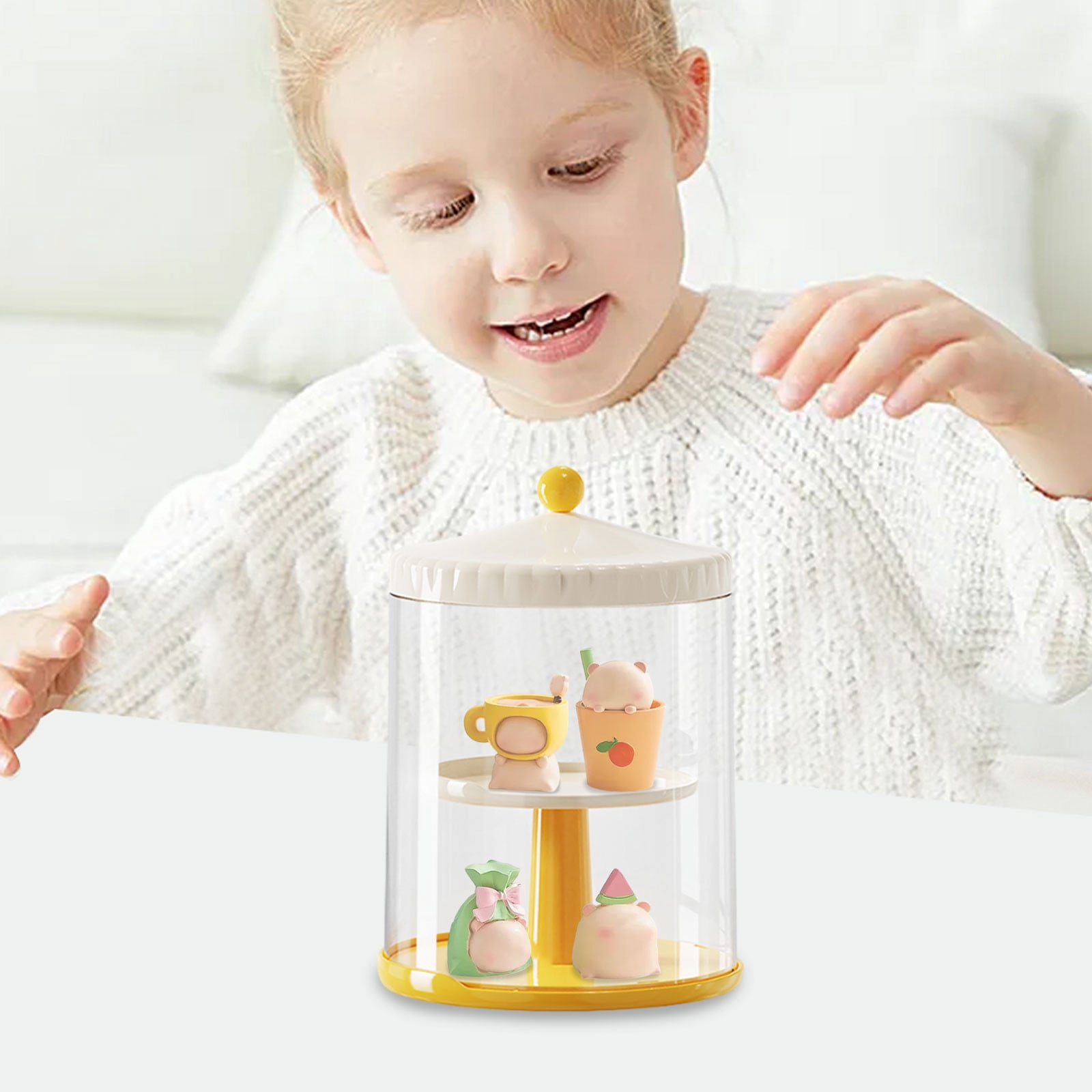 SPOORYYO Rotating Blind Box Display Case - 360° Spinning Storage Rack ...