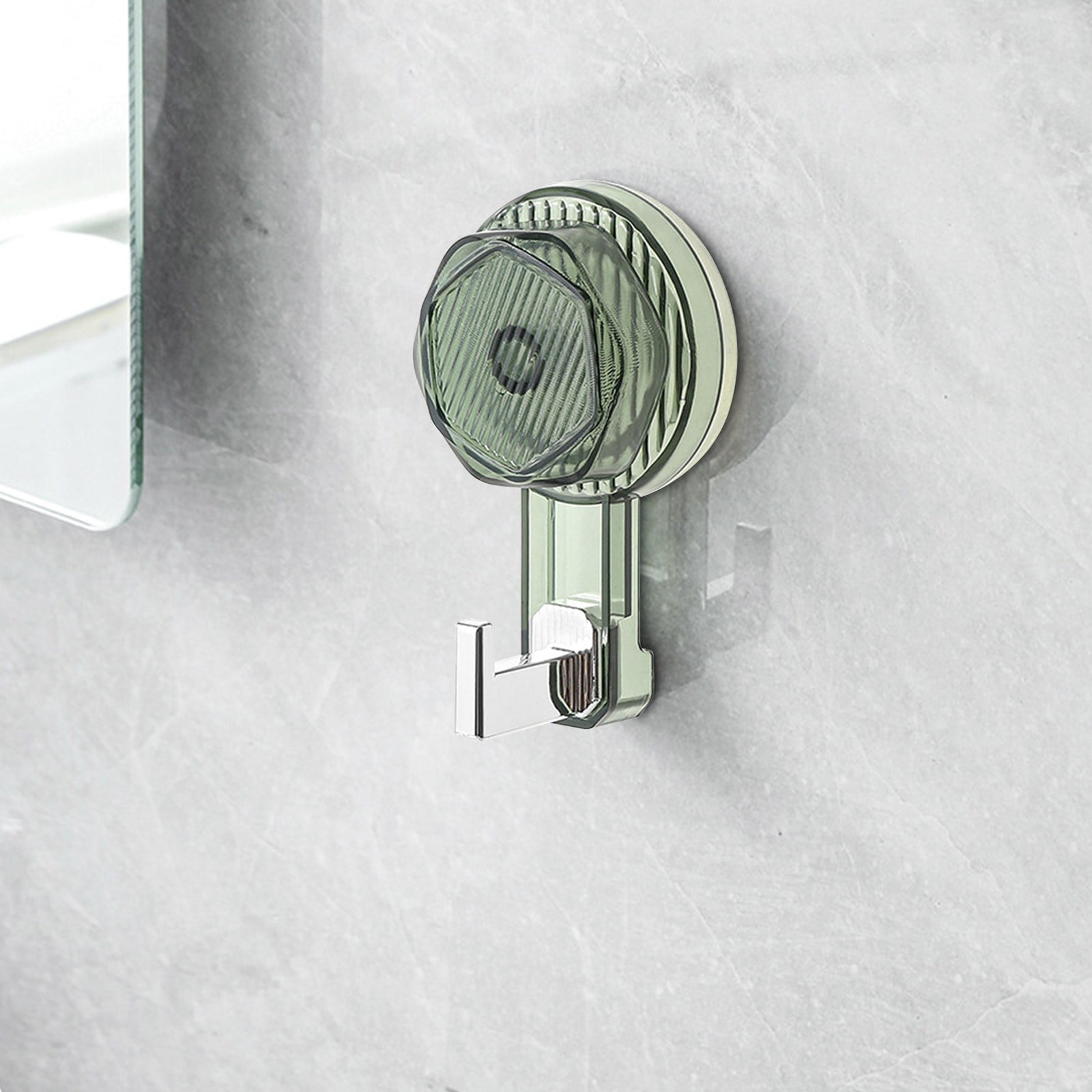 SPOORYYO Shower Suction Cup Hooks,2PCS Strong Suction Cup Hook With No ...