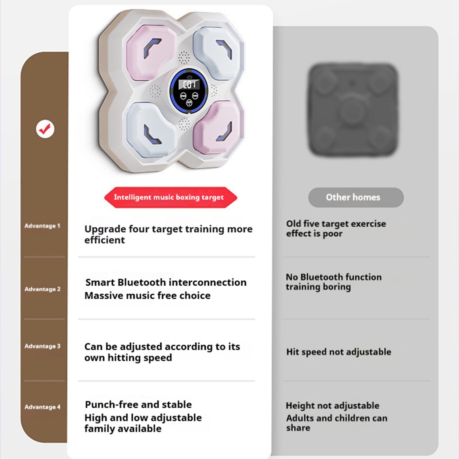 SPOORYYO Smart Bluetooth Boxing Machine for Kids - Music-Synced ...