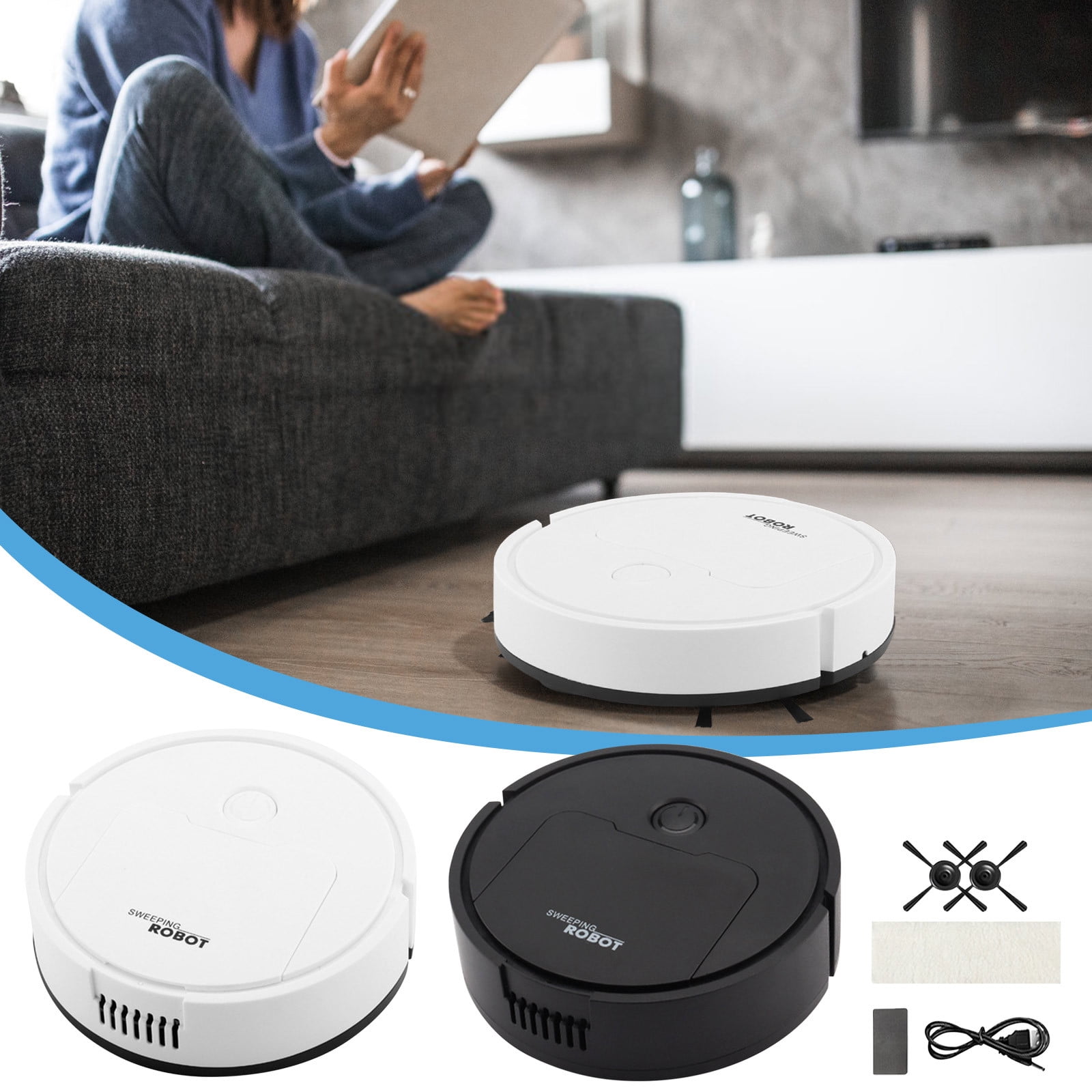 SPOORYYO Smart Sweeping Robot, Mini Cleaning Machine with Sweeping and ...