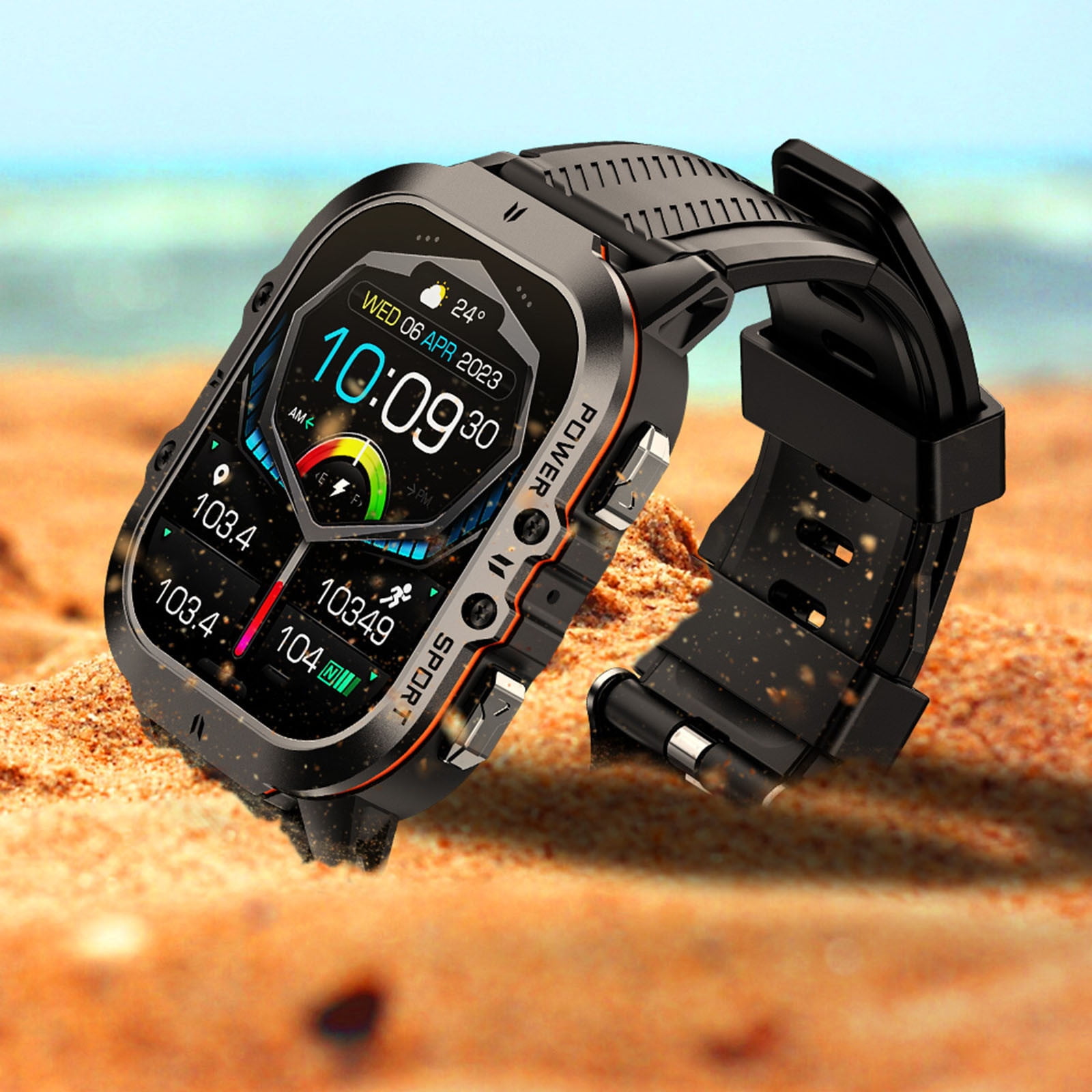 SPOORYYO Smartwatch with Bluetooth Call, IP68 Waterproof, Magnetic Fast ...