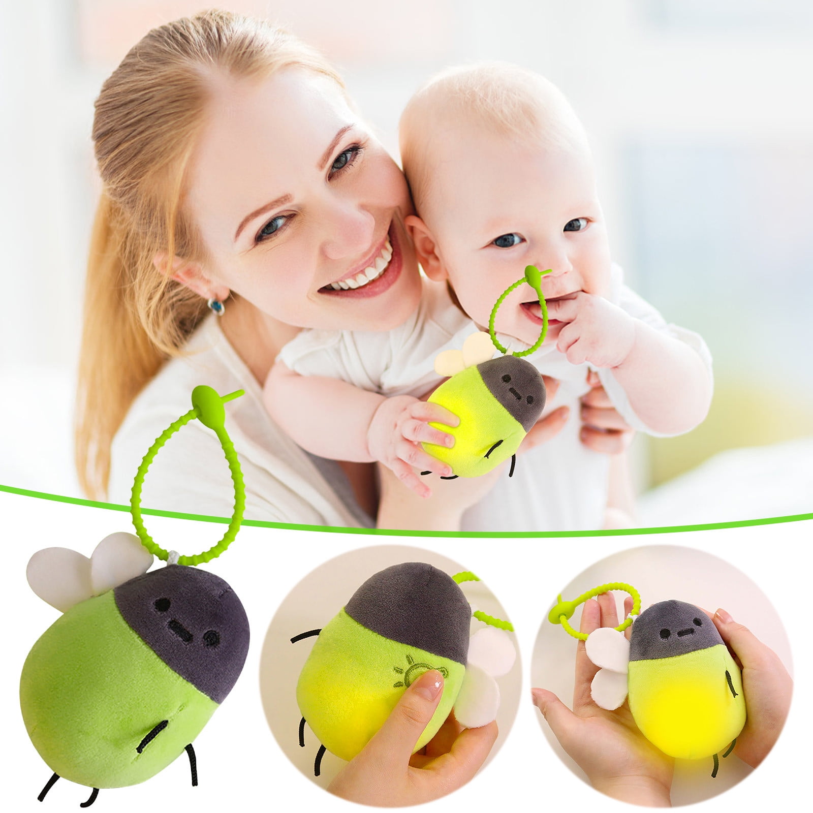 SPOORYYO Soft Plush Fireflys Clapping Lamp with Adjustable Brightness ...