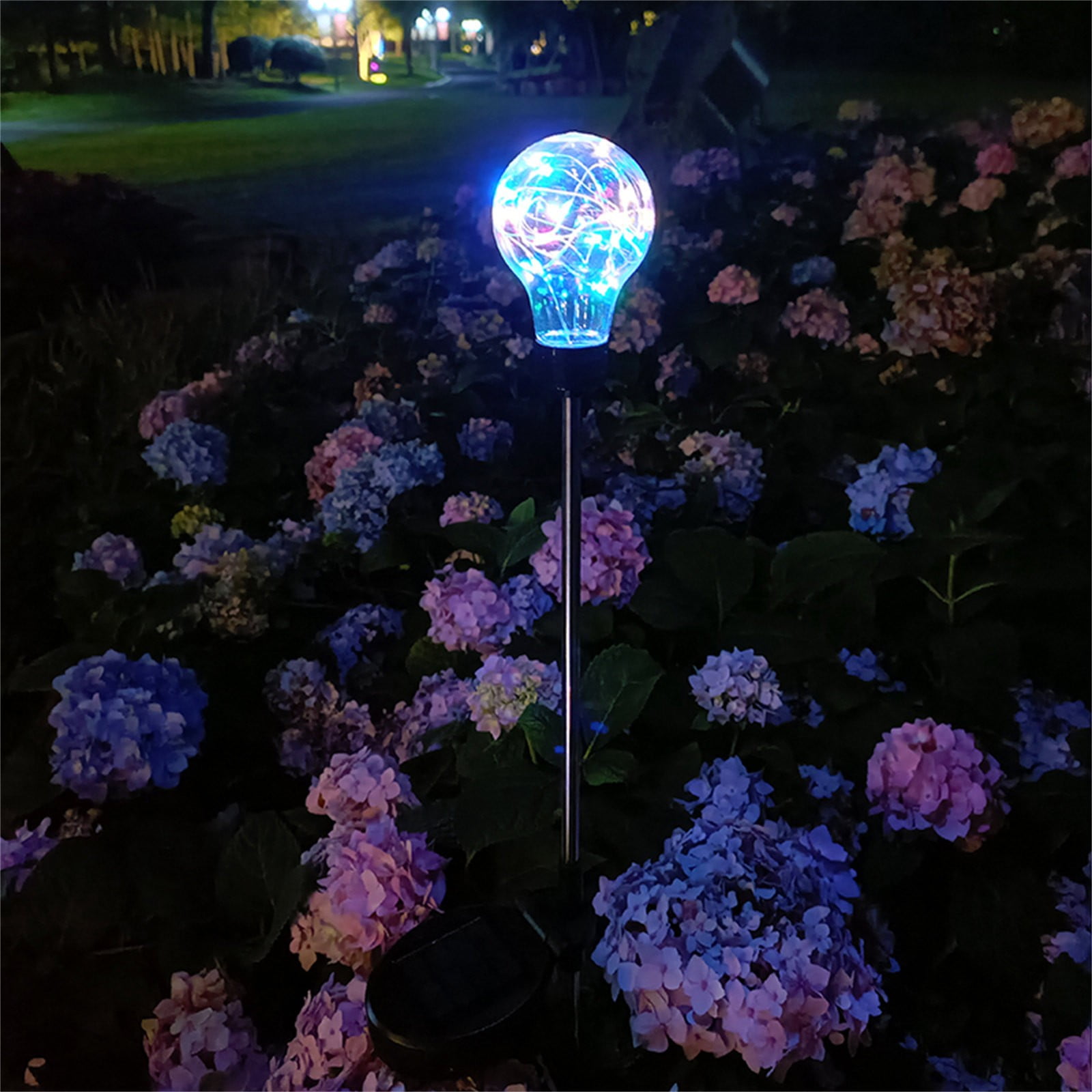 SPOORYYO Solar Ball Ground Lights, 1 Pack, Auto On/Off, IP65 Waterproof ...