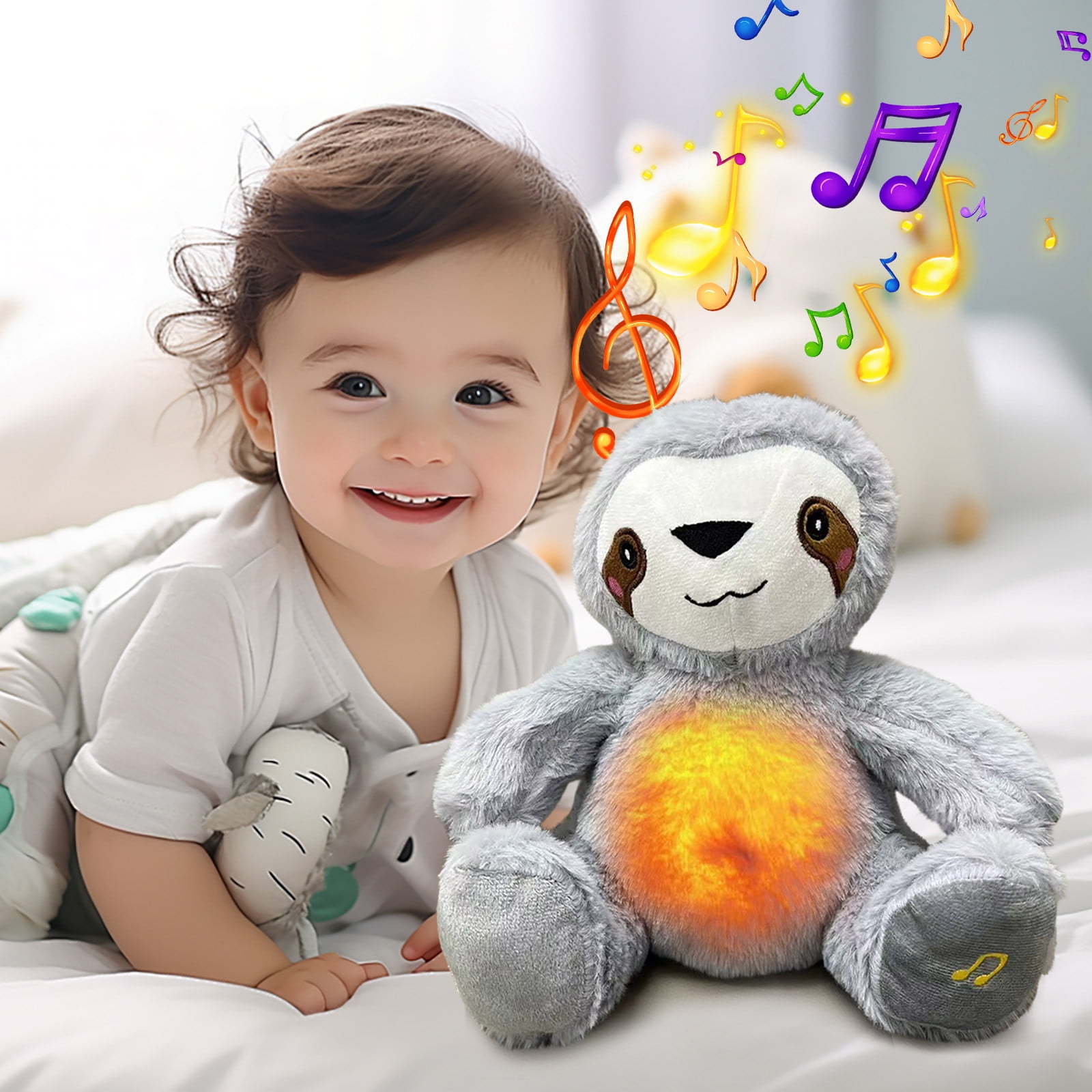 SPOORYYO Soothe Snuggle Bear Plush, Sleeping Bear Plushies with ...