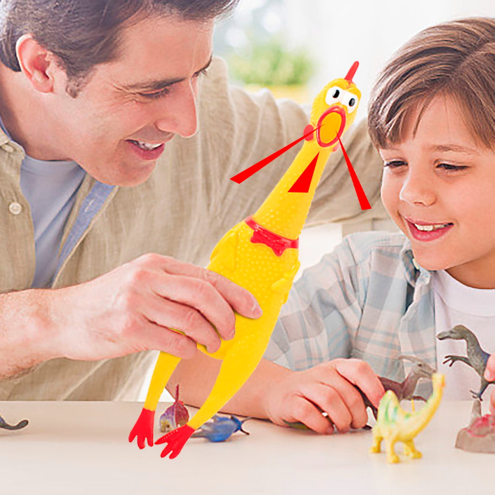 SPOORYYO Squeaky Chicken Stress Relief Toy - Fun Noise-Making Rubber ...