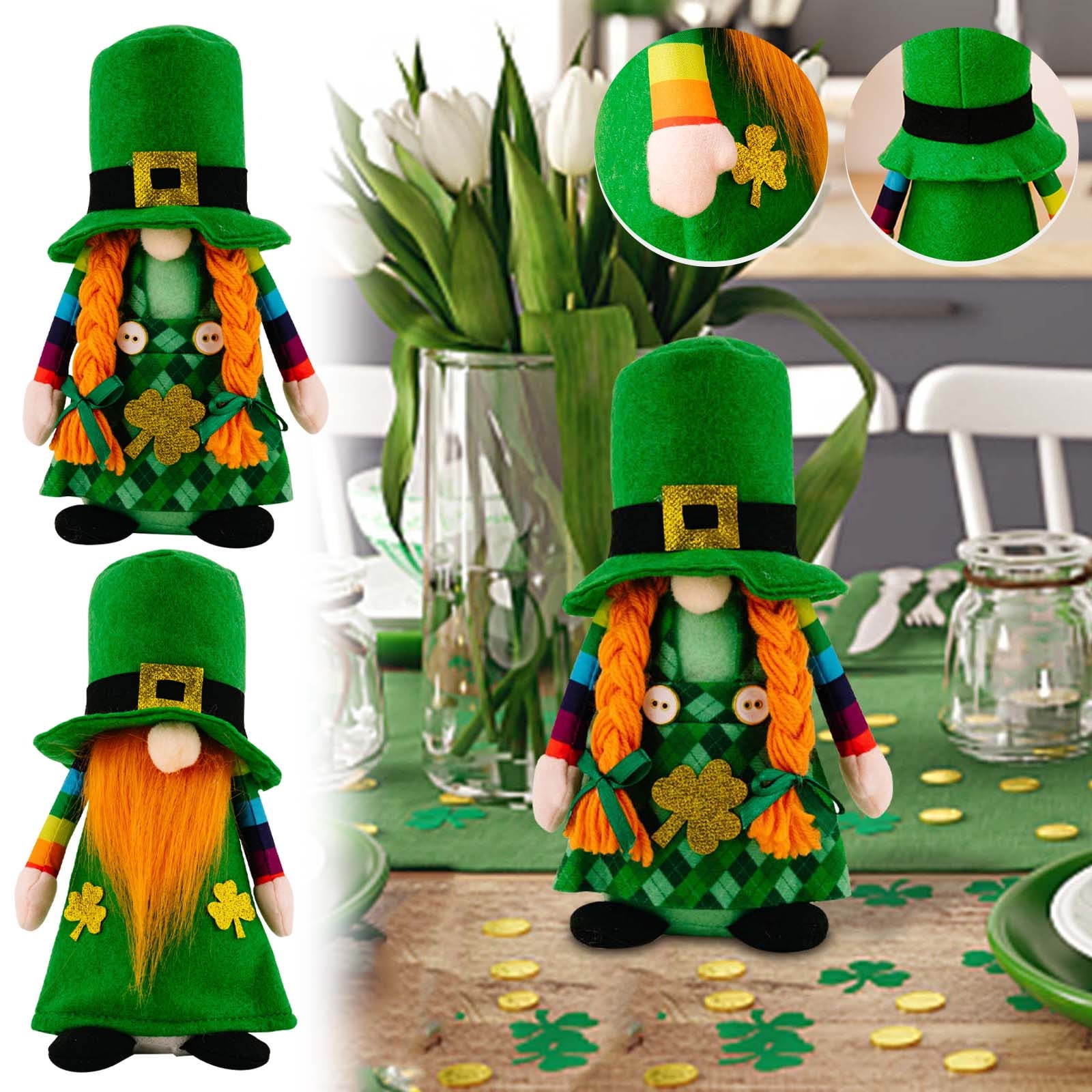 SPOORYYO St. Patrick's Day Decorations - Set of 2 Irish-Themed Plush ...