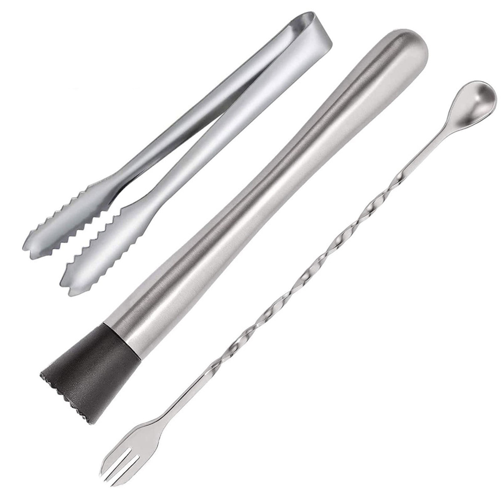 SPOORYYO Stainless Steel Cocktail Muddler and Mixing Spoon Set ...