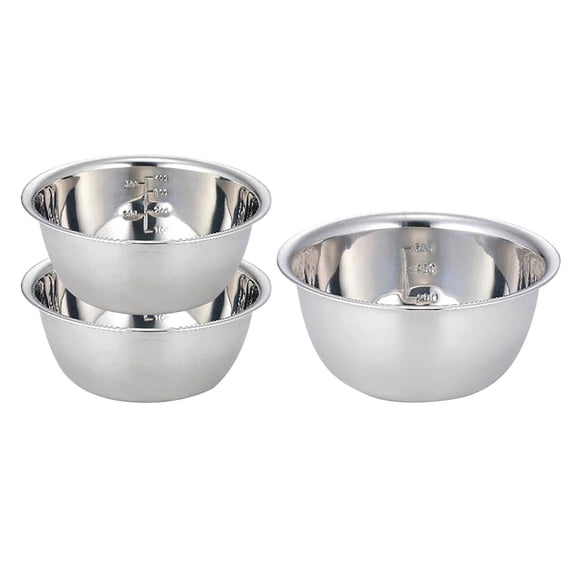 SPOORYYO Stainless Steel Mixing Bowl Set - Heavy Gauge Metal Bowls with ...