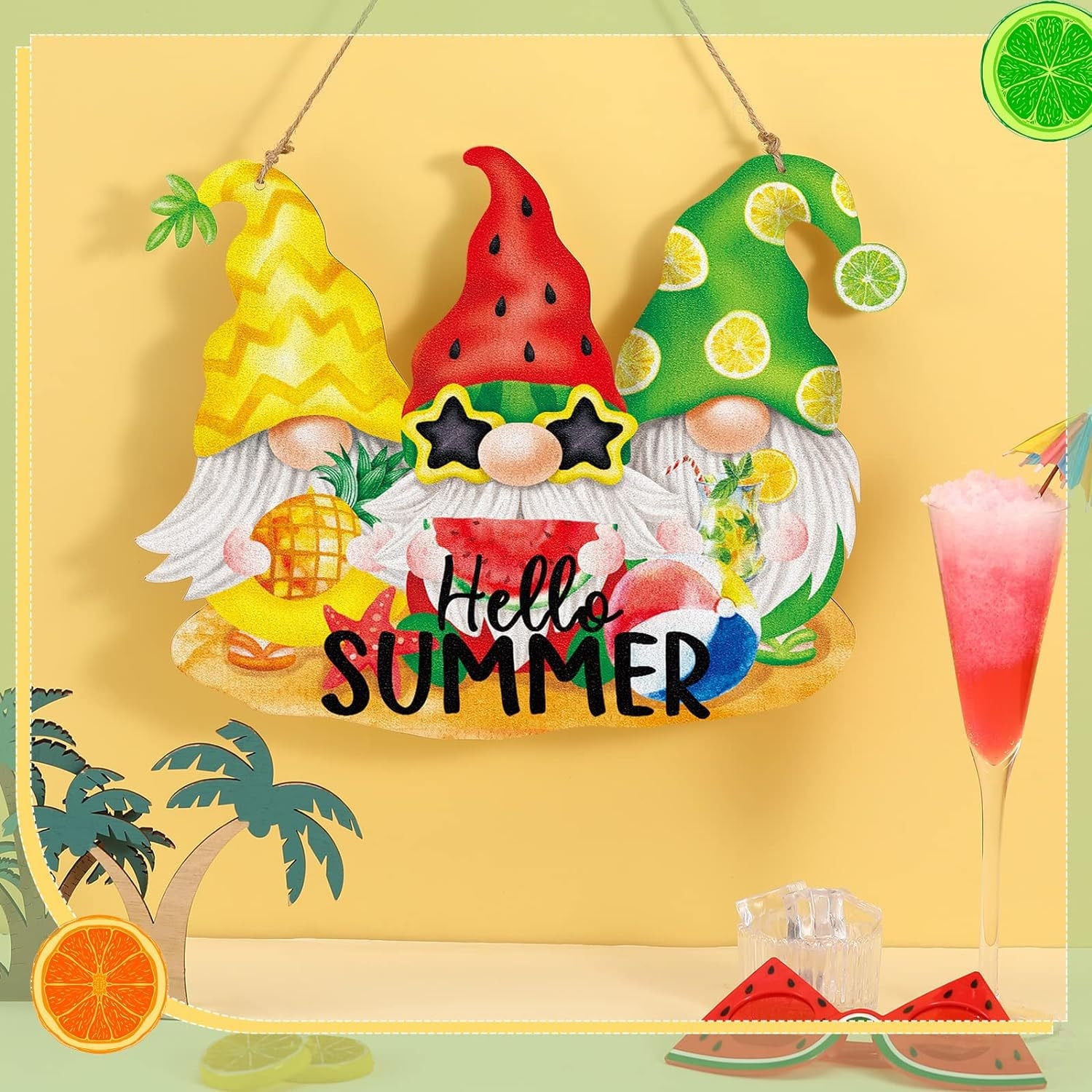 SPOORYYO Summer Gnome Wooden Hanging Ornaments - Crossing The Border ...