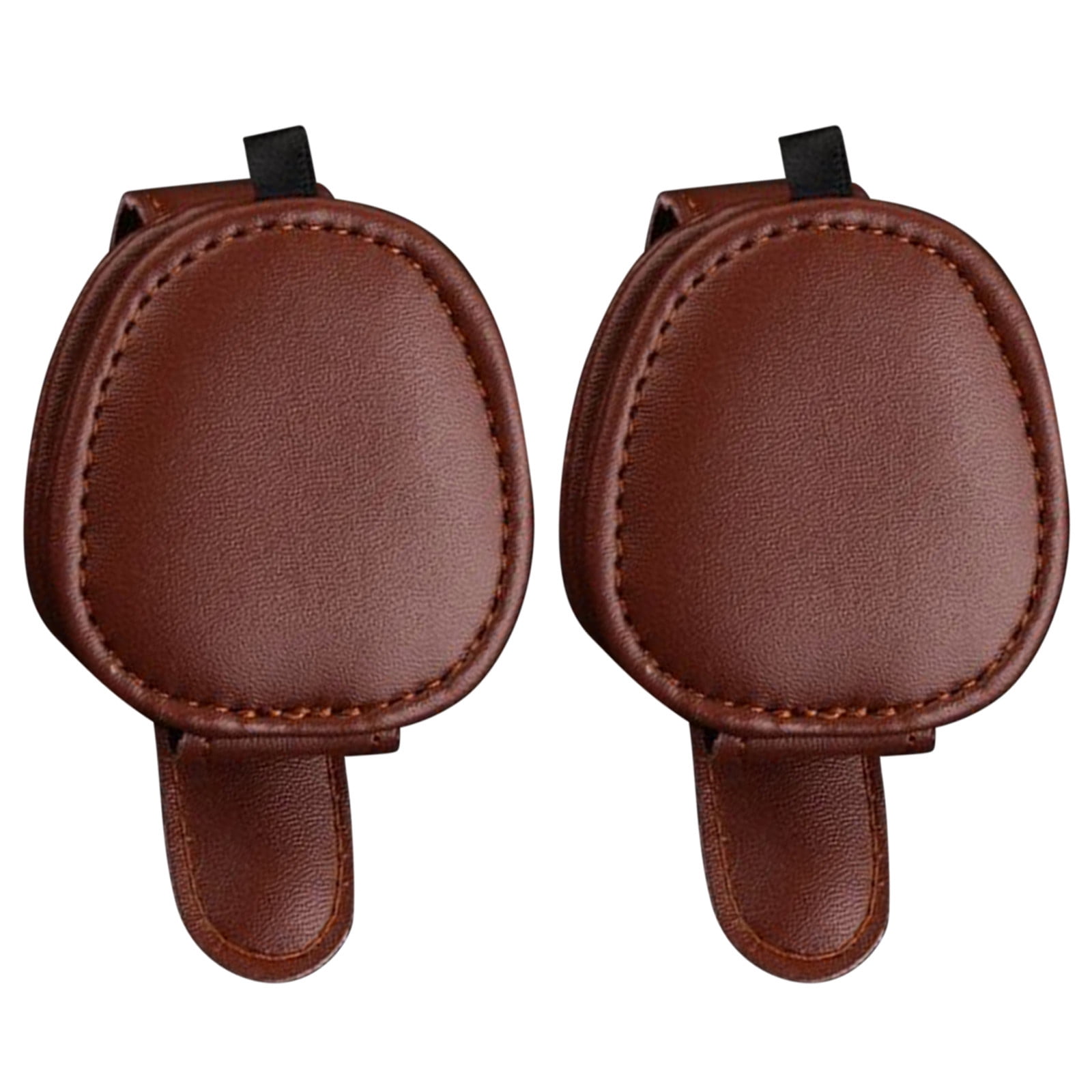 SPOORYYO Sunglasses Holders for Car Sun Visor, 2-Pack Leather Eyeglass ...