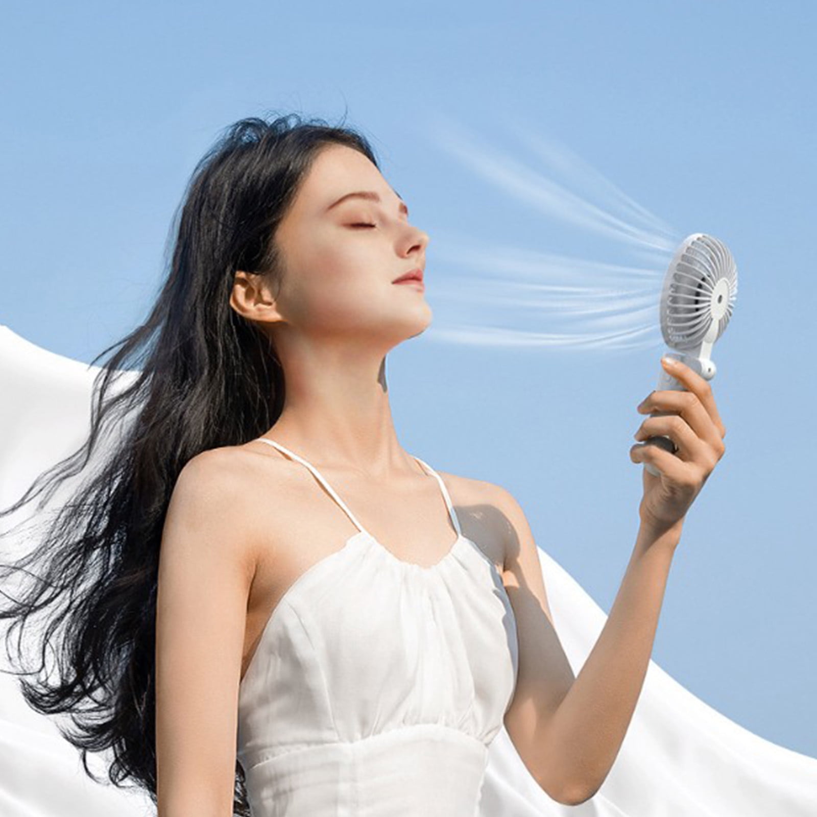 SPOORYYO USB Handheld Fan, Hangable Umbrella, Standing Blower, Mini ...