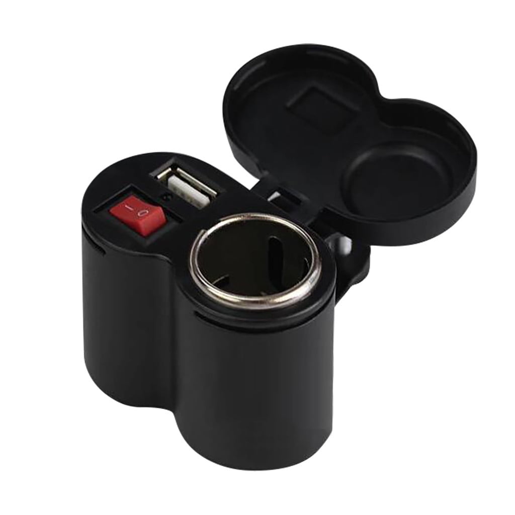 SPOORYYO USB Motorcycle Handlebar Charger with Lighter Adapter and ...