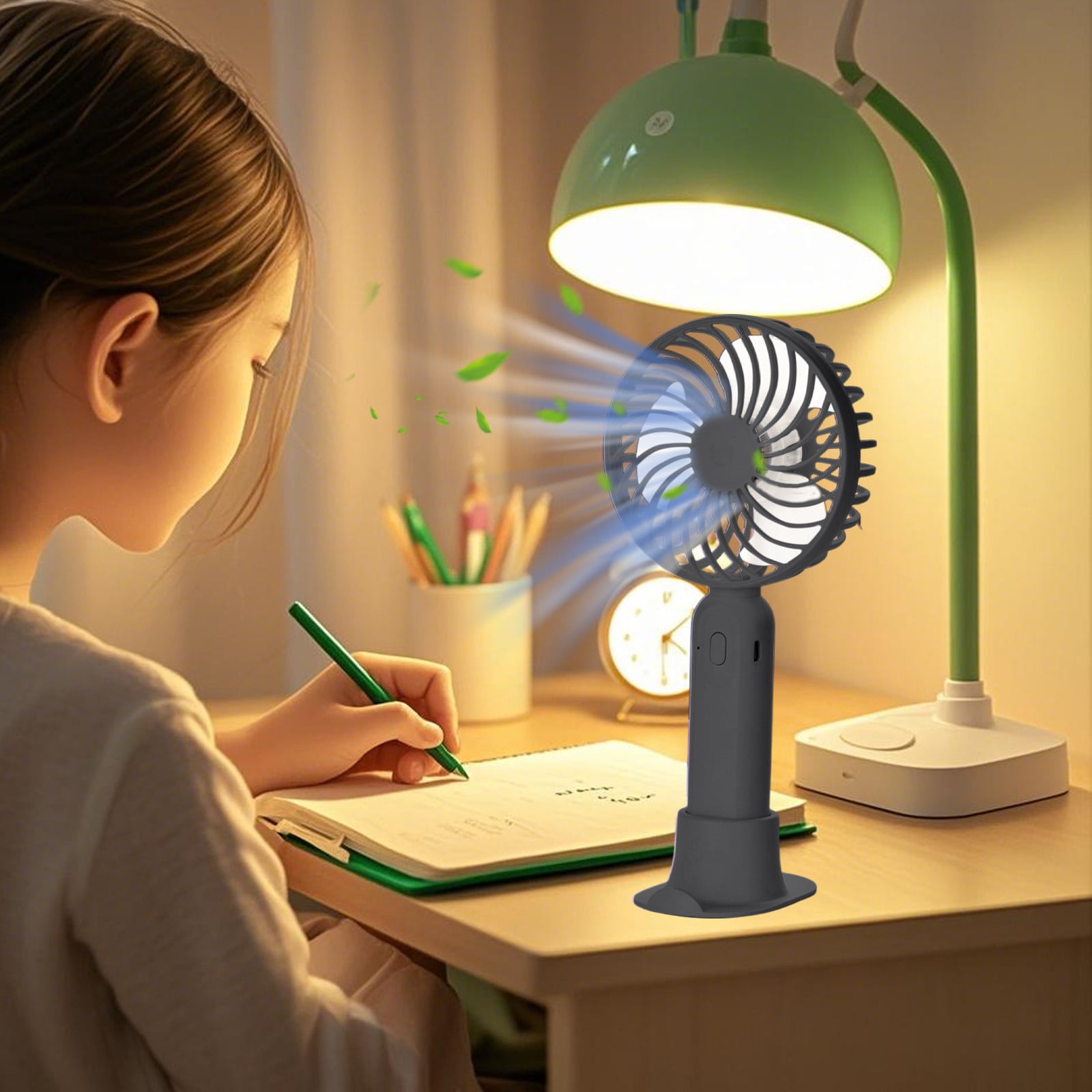 SPOORYYO USB Rechargeable Handheld Fan with Reversible Base 3 Wind ...