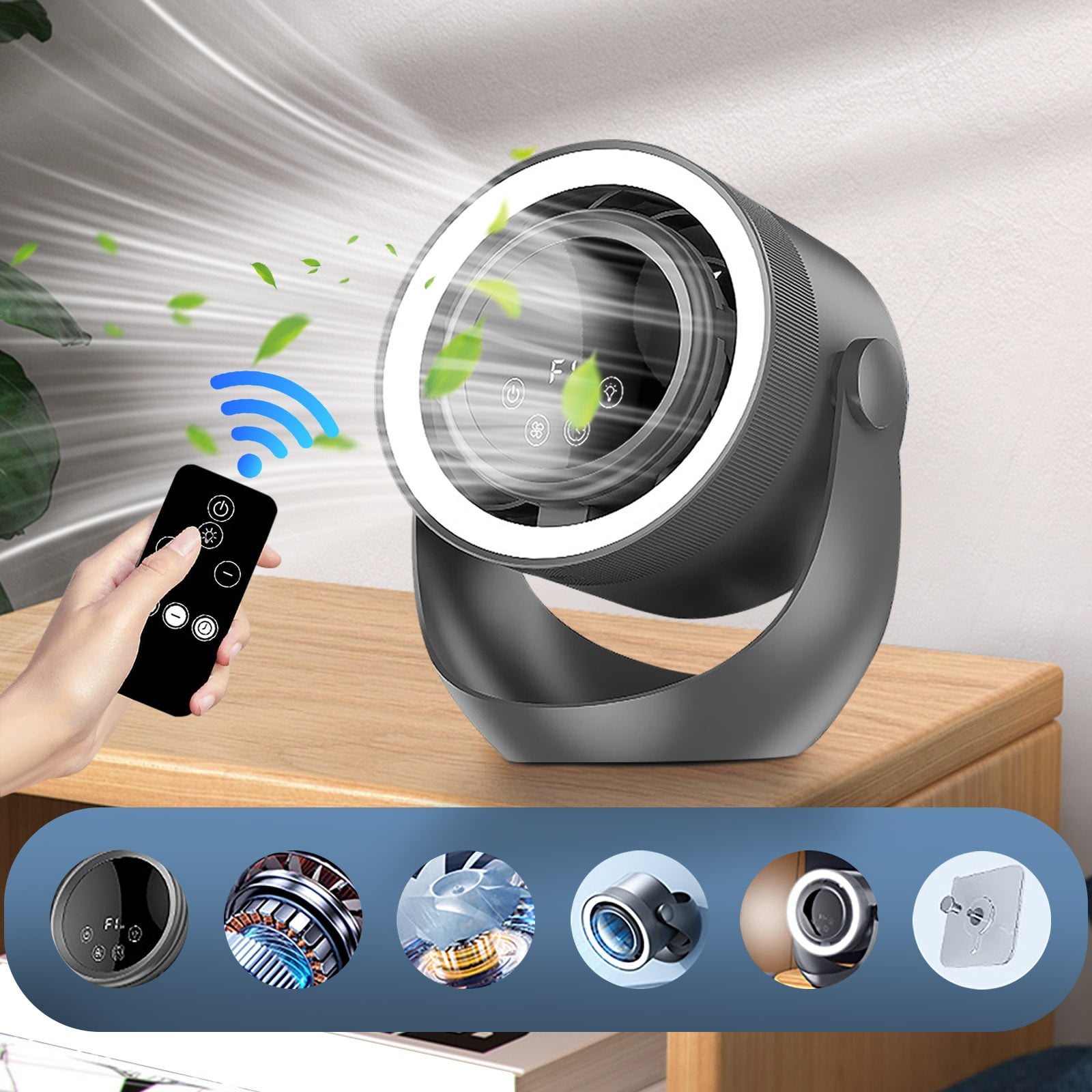 SPOORYYO USB Small Electric Fan Turbo Digital Screen Circulating Fan ...