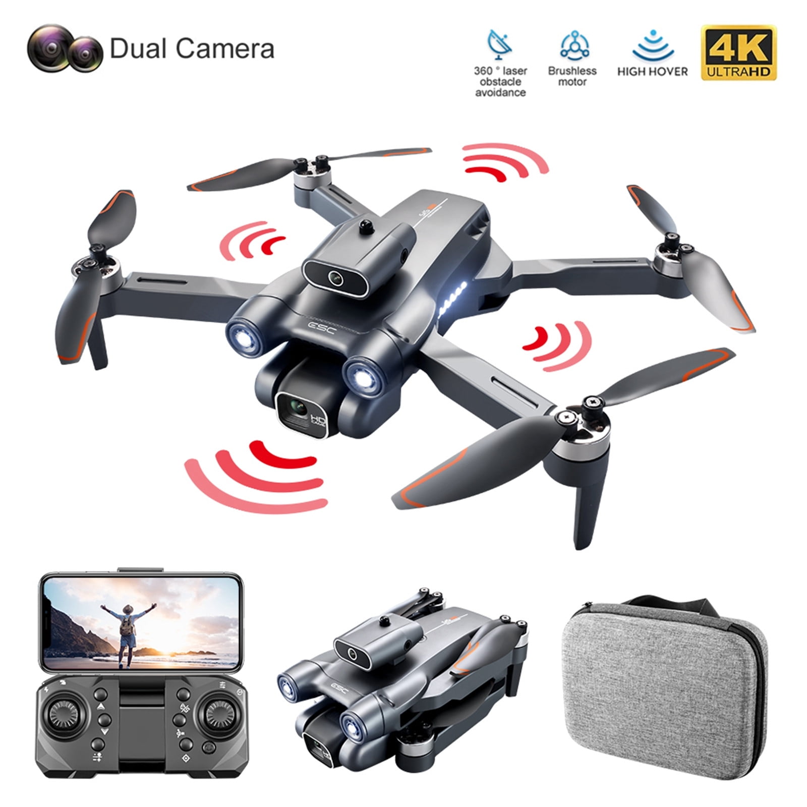 SPOORYYO WiFi FPV Drone With 4K HD Camera Altitude Hold Mode Foldable ...