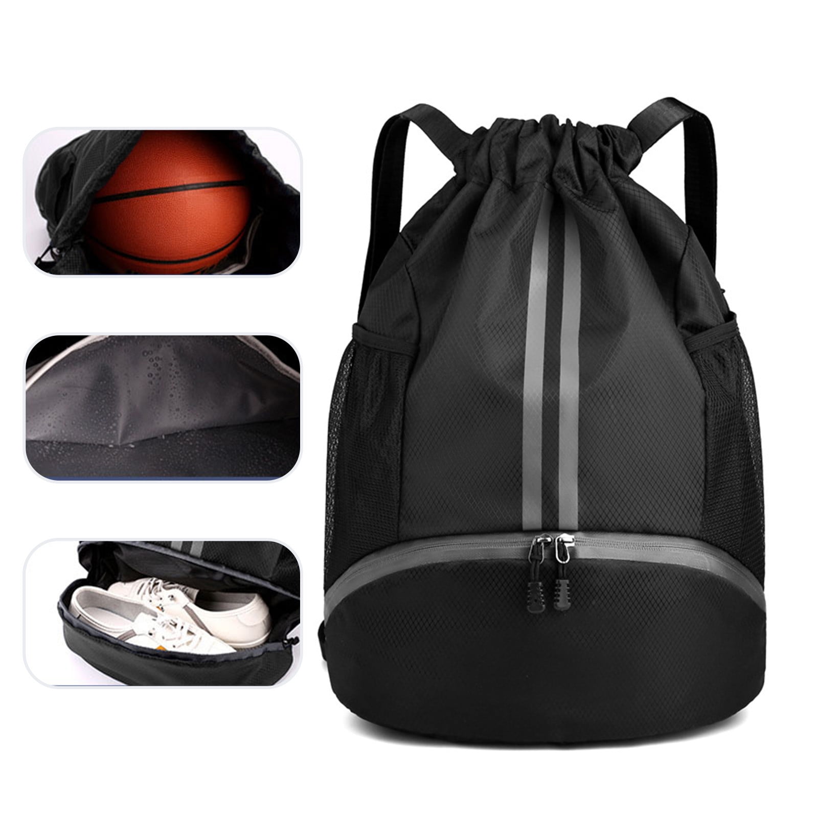 SPOORYYO Women's Gym Backpack with Shoe Compartment Sports Drawstring ...