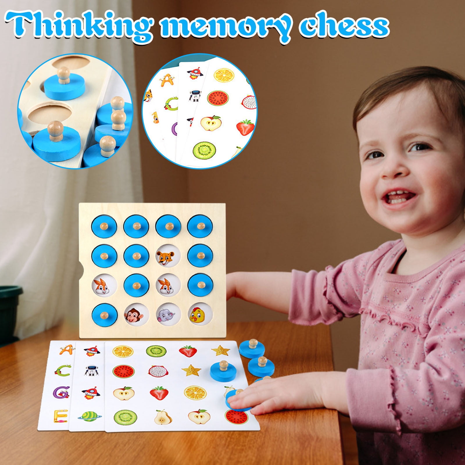 SPOORYYO Wooden Memory Match Game - Educational Table Toy for Children ...
