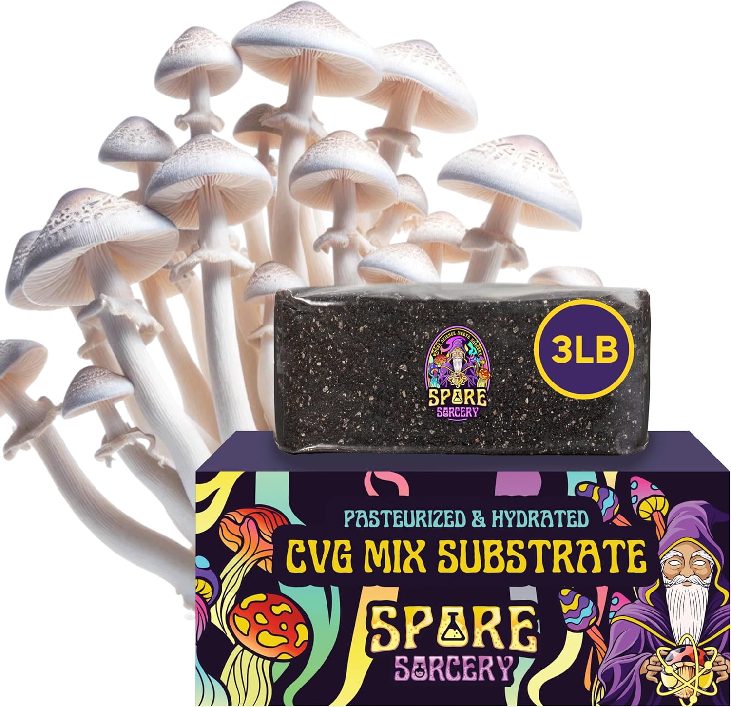 SPORE SORCERY 3 LB Pasteurized & Hydrated Mushroom Substrate | CVG Mix ...