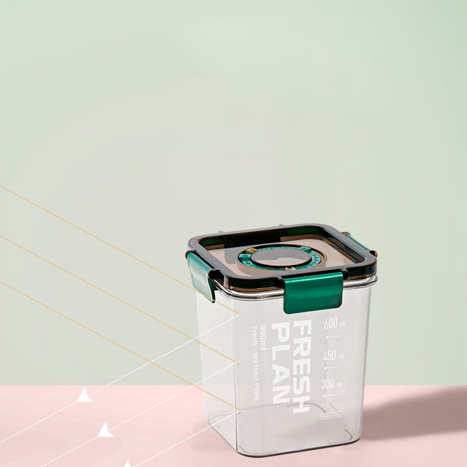 SPORRYOO Airtight Cereal Storage Container With Lids Transparent ...