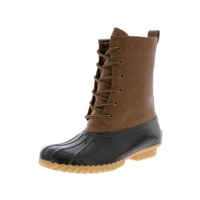 SPORTO Womens Brown Bootie Waterproof Ariel Round Toe Block Heel Lace ...