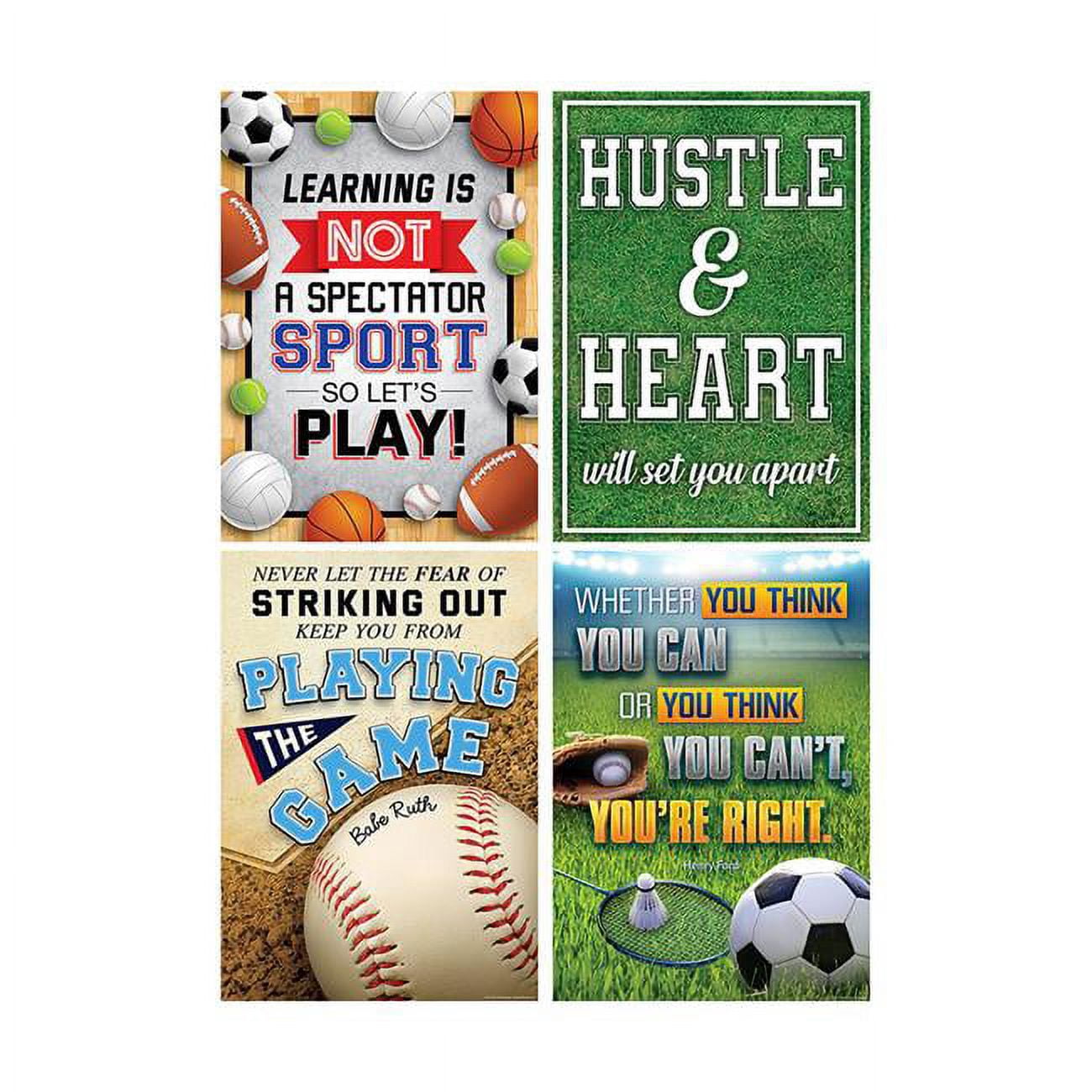 Sports Quotes Posters, 13-3/8" x 19", Set of 4 - Walmart.com