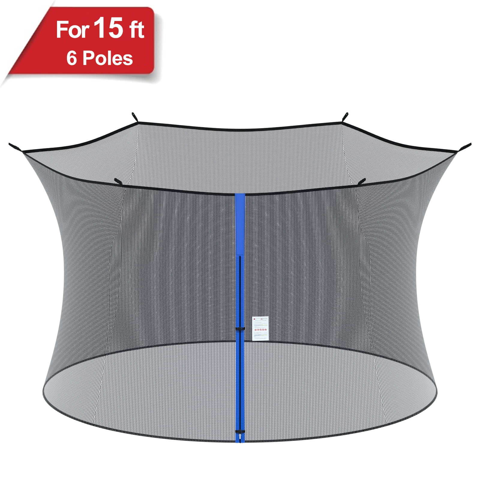SPORTYOUTH Trampoline Safety Net, Fits 12-15ft Frames with 6/8 Poles ...