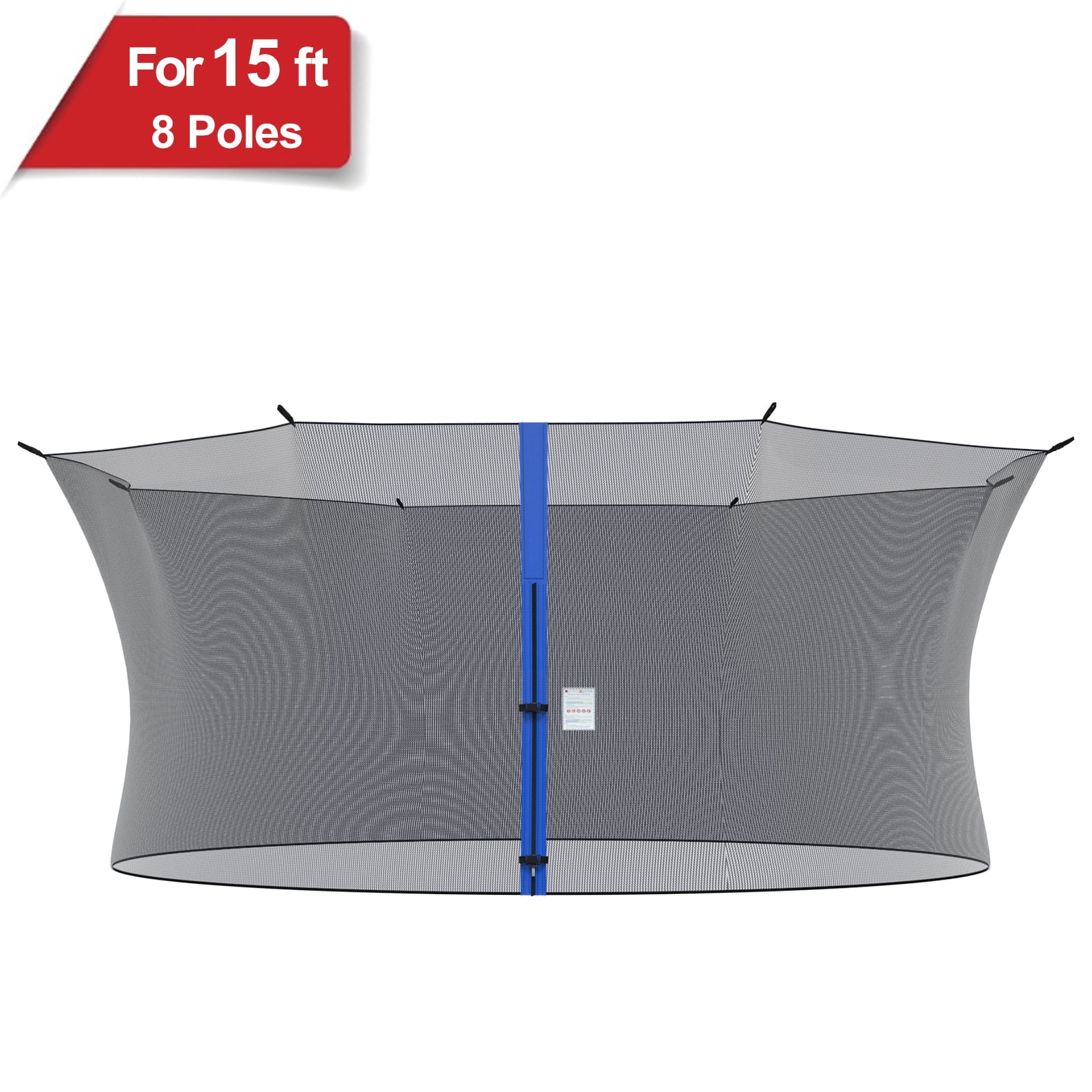 SPORTYOUTH Trampoline Safety Net, PE Mesh, Zipper & Buckle, 12-15FT, 6/ ...